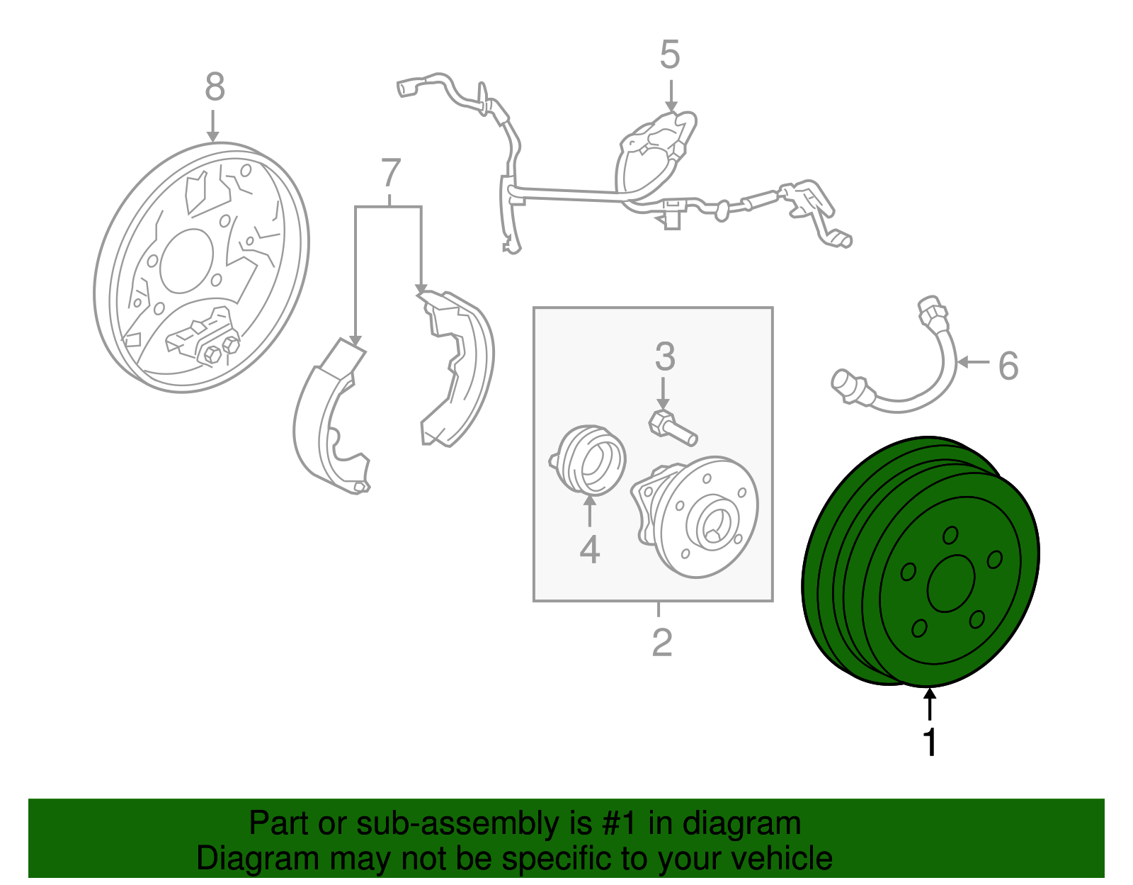 2009-2013 Toyota Corolla Drum 42431-12300 | OEM Parts Online