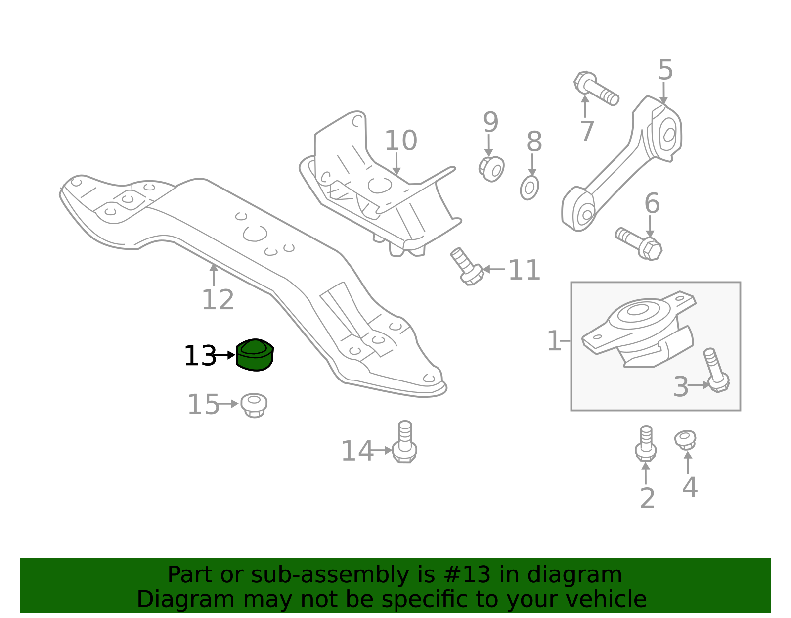 1993-2025 Subaru Trans Cross-Member Stopper 41022AE19A | Subaru Parts Guys