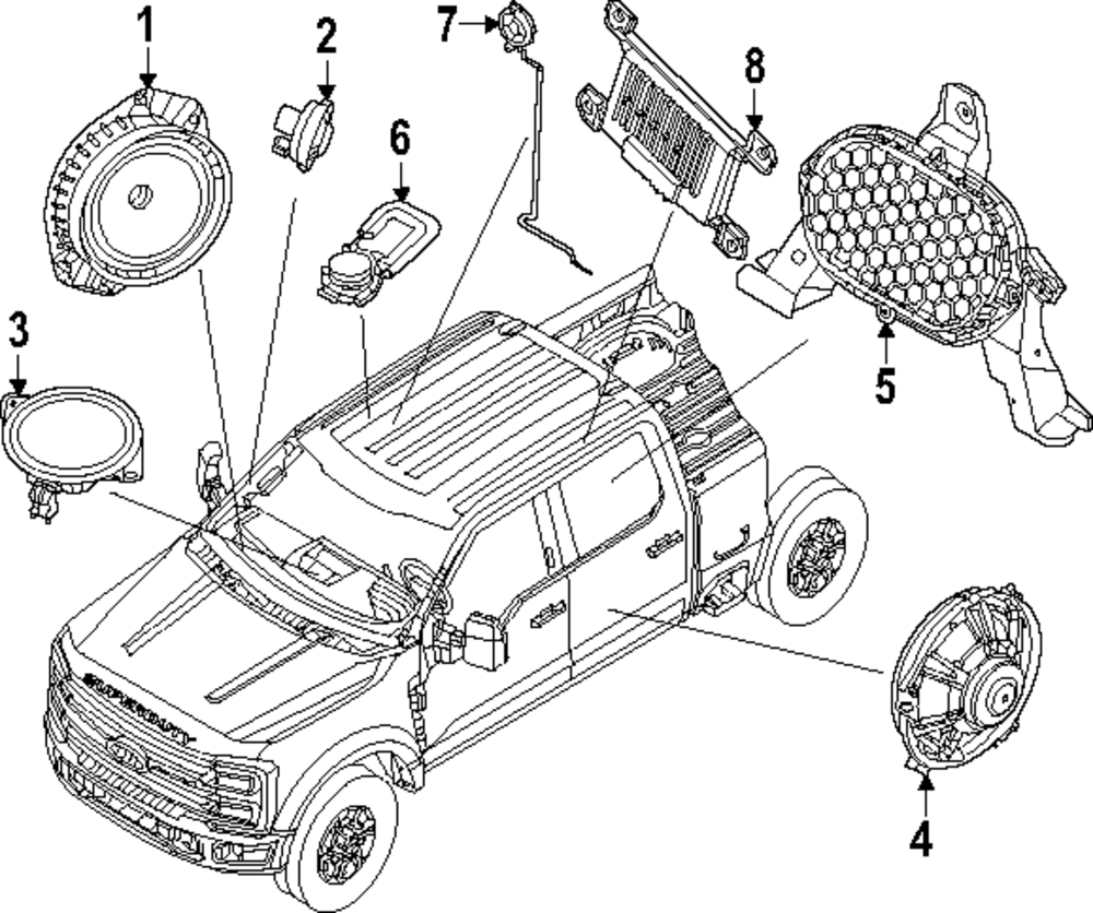 2023-2025 Ford Front Dr Speaker PC3Z-18808-E | Ford OEM Parts Outlet