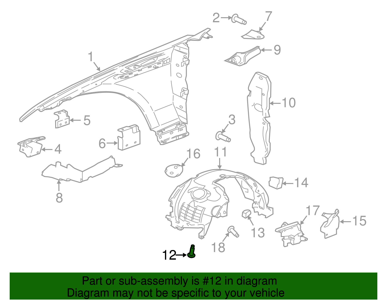 2013-2023 Jaguar Fender Liner Screw C2Z1354 | JaguarParts.com