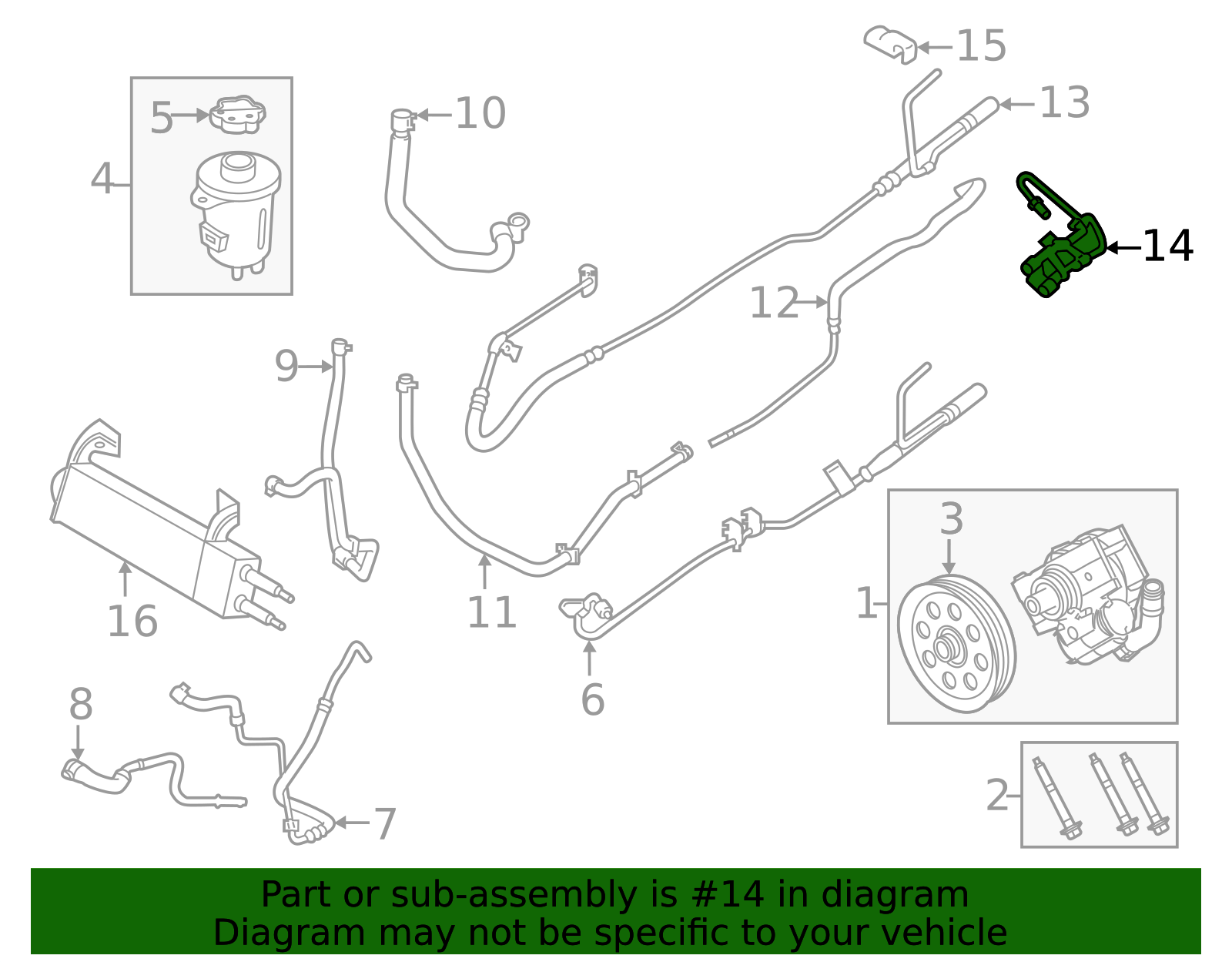 HC3Z-3N999-D - Power Steering Pressure Line Bracket 2017-2025 Ford ...
