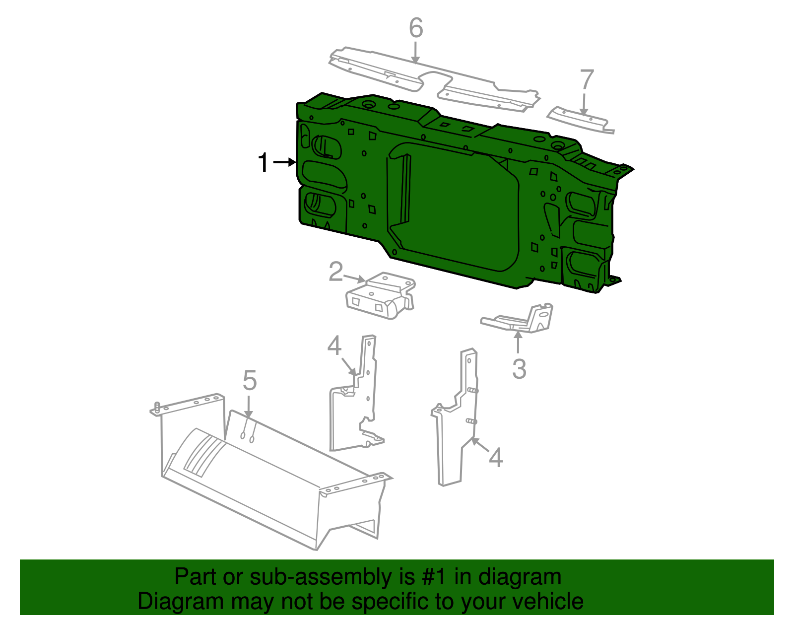 AL5Z-16138-A - Ranger Radiator Support Panel 1998-2011 Ford Ranger ...