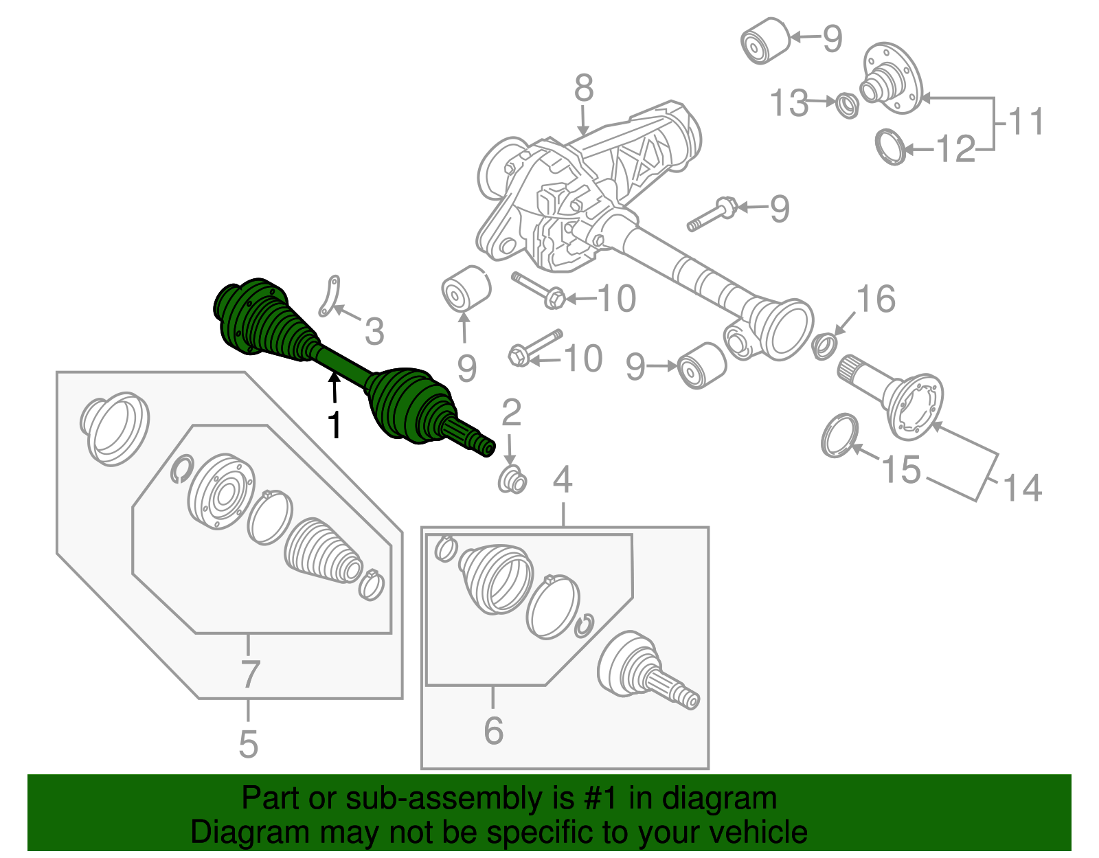 7L0-407-271-FX - Axle Assembly 2007-2010 Audi Q7 | Audi OEM Parts Guy