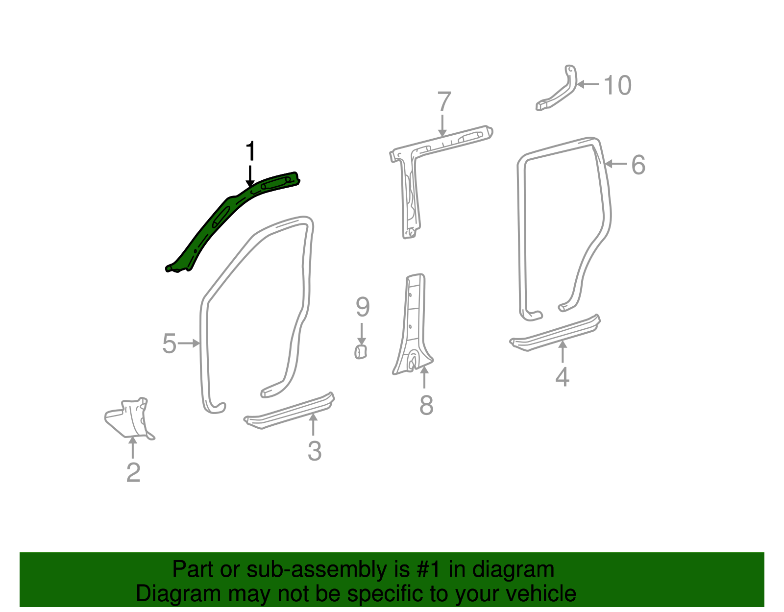 1998-2002 Toyota Land Cruiser Windshield Pillar Trim 62220-60071-B0 ...