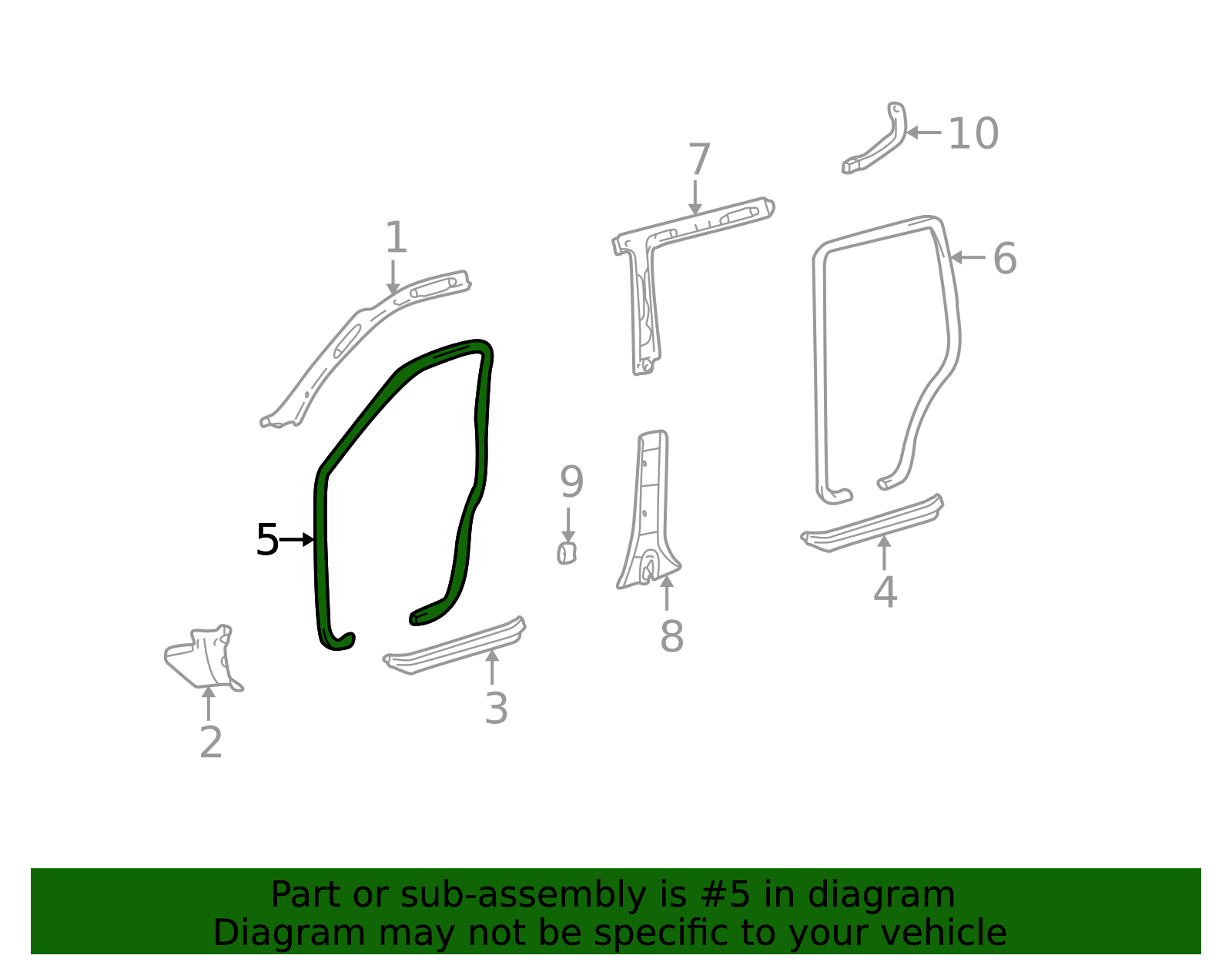62311-60131-B1 - 2003-2007 Toyota Land Cruiser - Opening Trim | Toyota ...