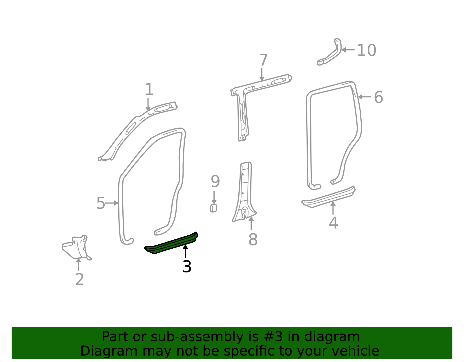 Genuine Official Toyota Scuff Plate part# 67914-60032-B1 for 1998-2007 ...