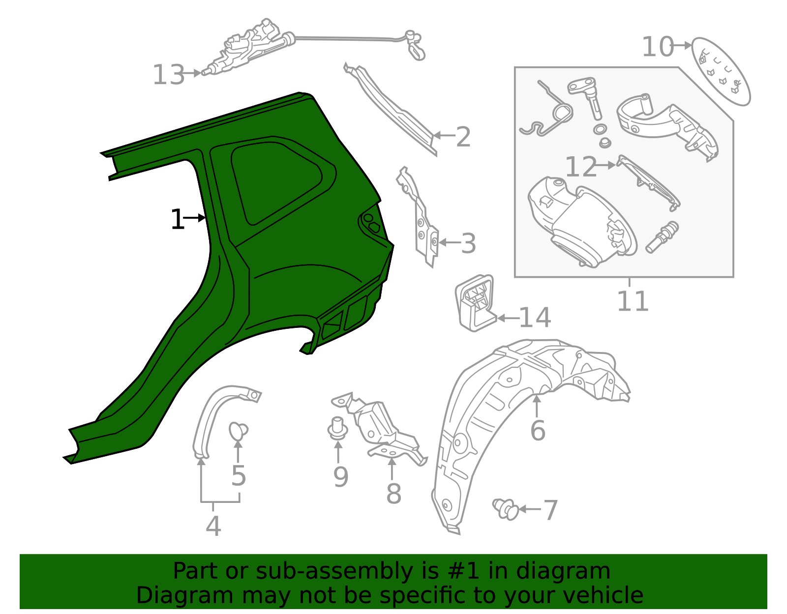 2019-2024 Subaru Forester Quarter Panel 51439SJ0109P | Subaru Parts Store