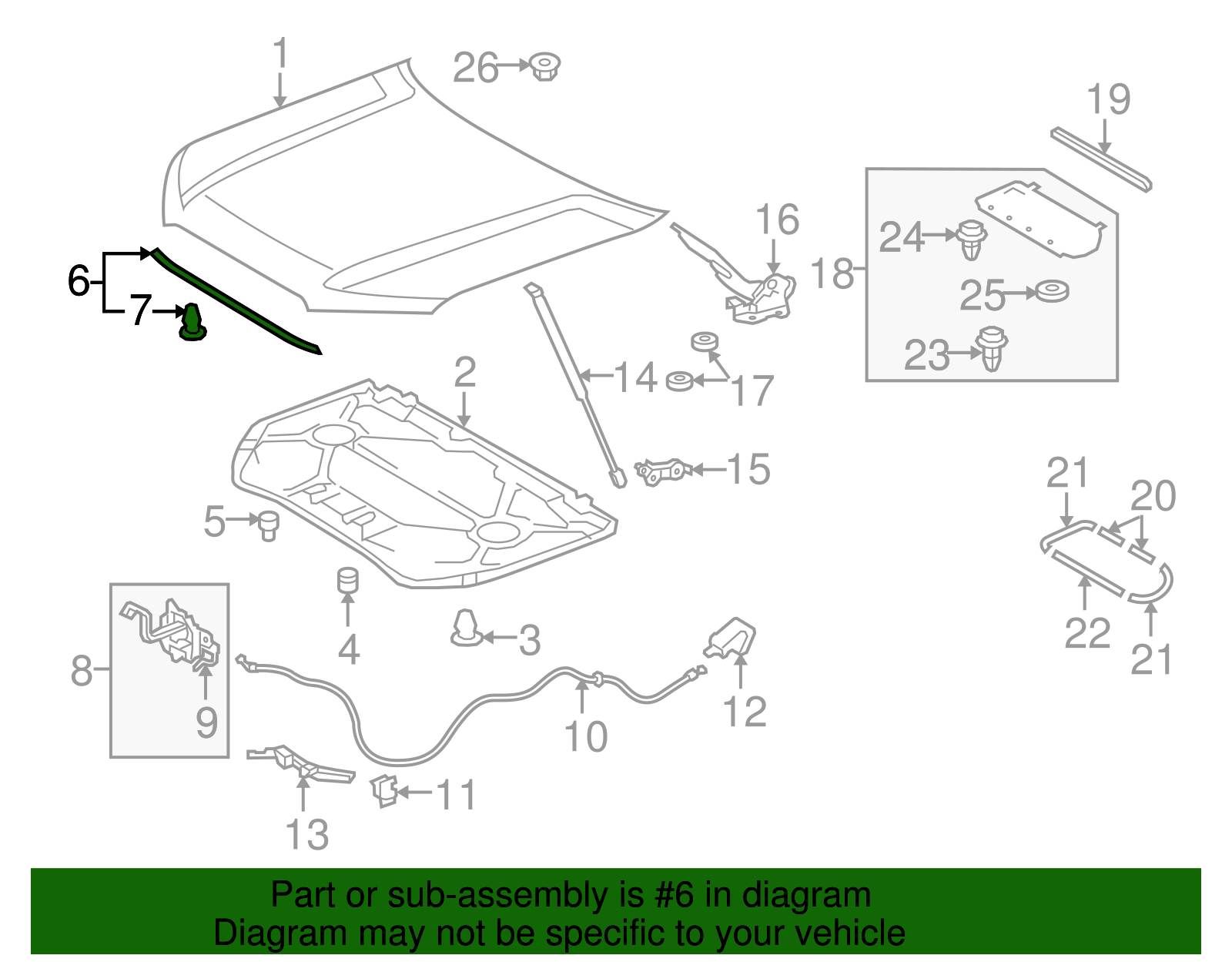 Genuine Toyota Hood Seal part# 53381-60140 for 2010-2024 Toyota 4Runner ...