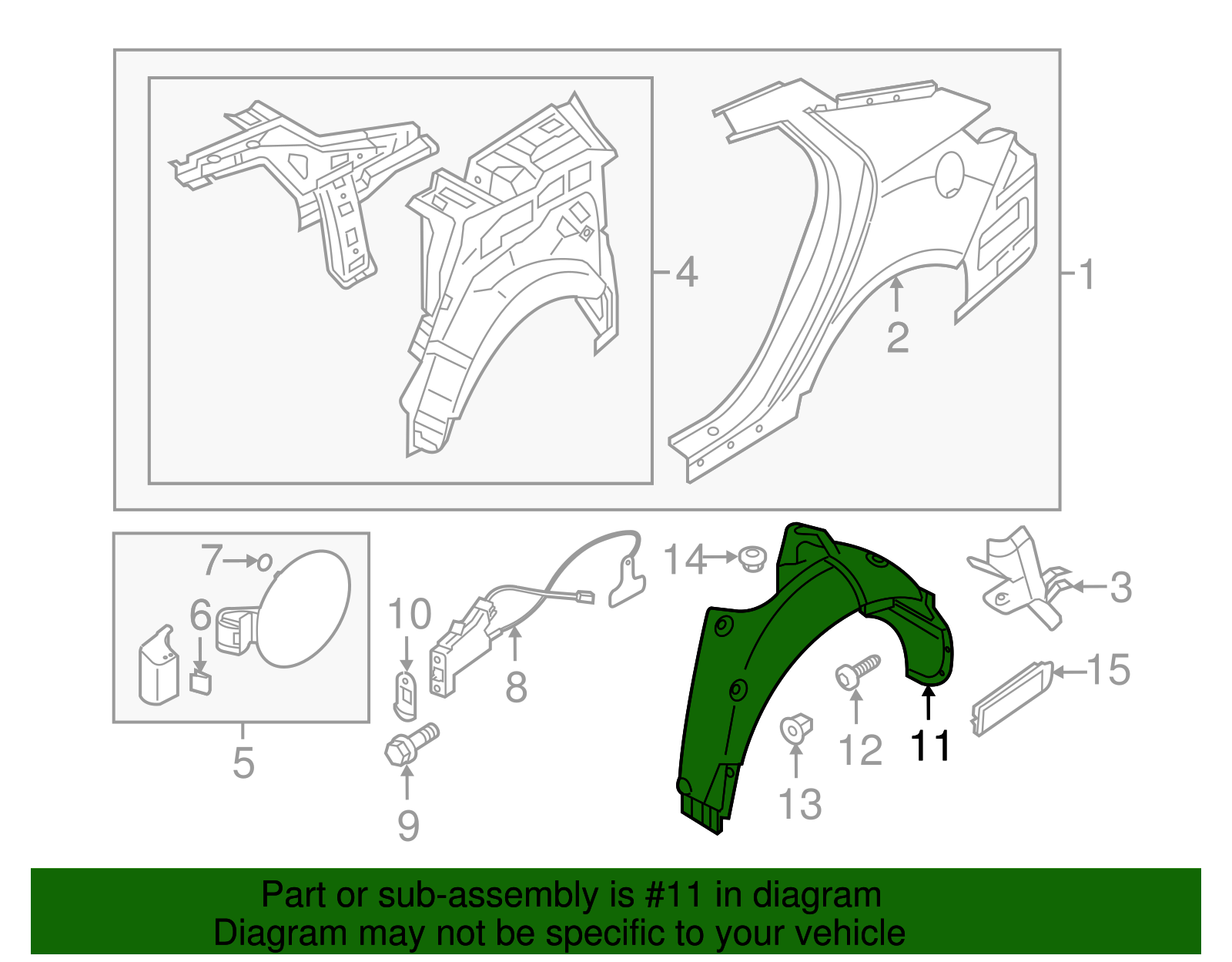 2014-2016 Kia Optima Wheelhouse Liner 86821-2T500 | OEM Parts Online
