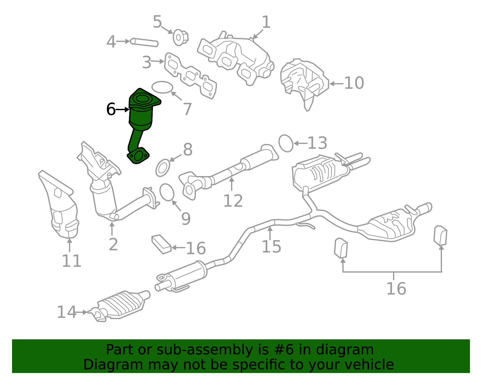 2010-2012 Ford Catalytic Converter AE5Z-5E212-A | Ford OEM Parts Outlet