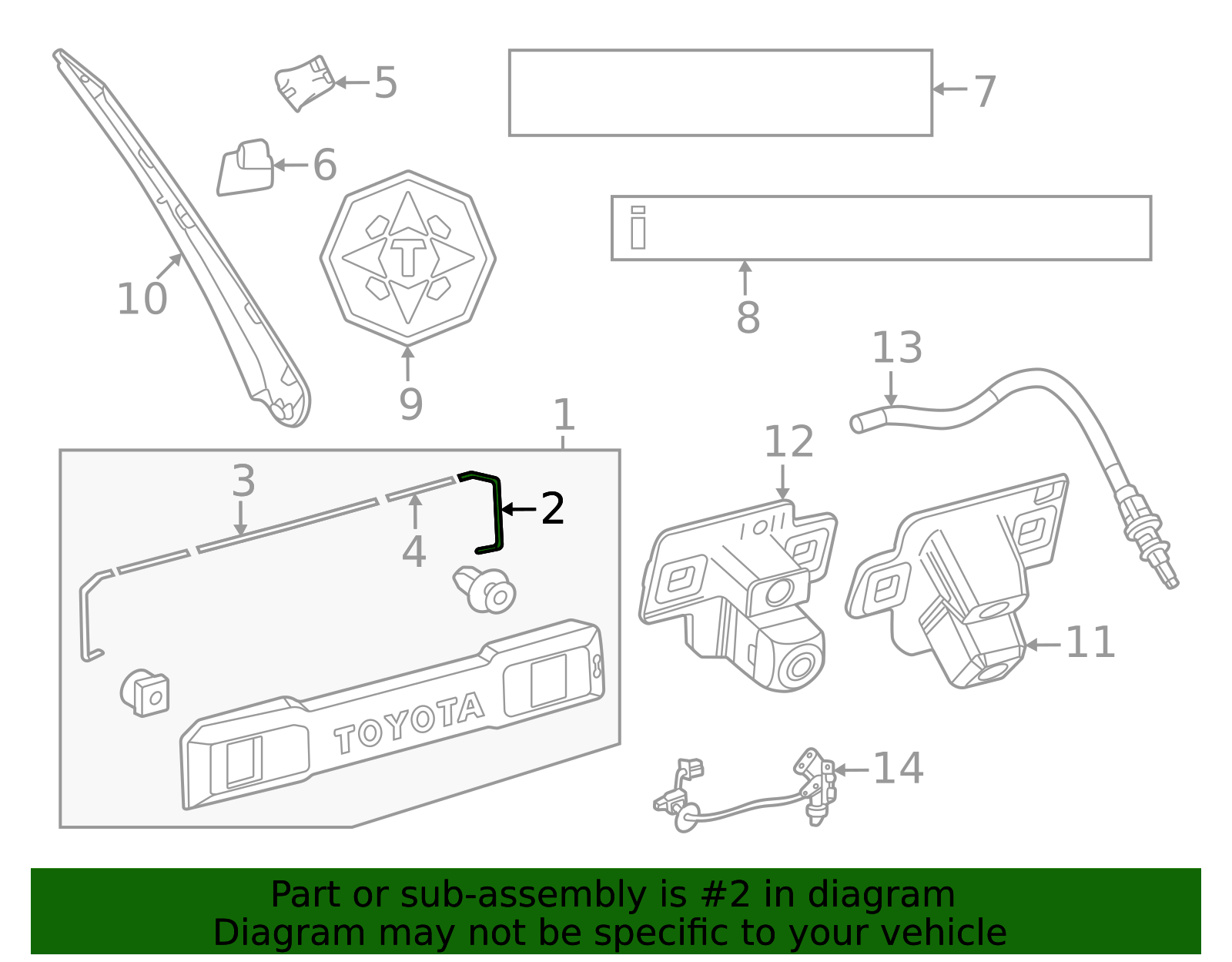 2025 Toyota 4Runner Lift Gate Trim Outer Seal 76822-35020 | MotorMotor