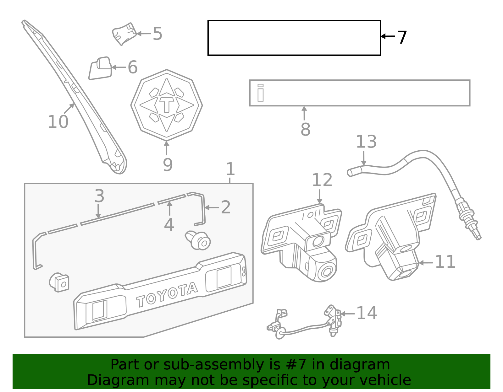 75444-35070 - Tail Gate Logo Longo Toyota Parts