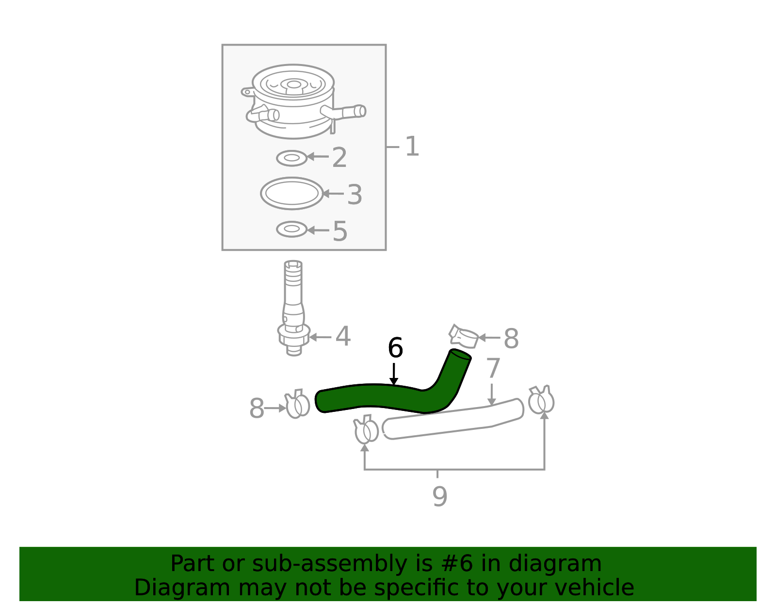 1997-2004 Toyota Engine Coolant Hose 16282-75012 | MotorMotor