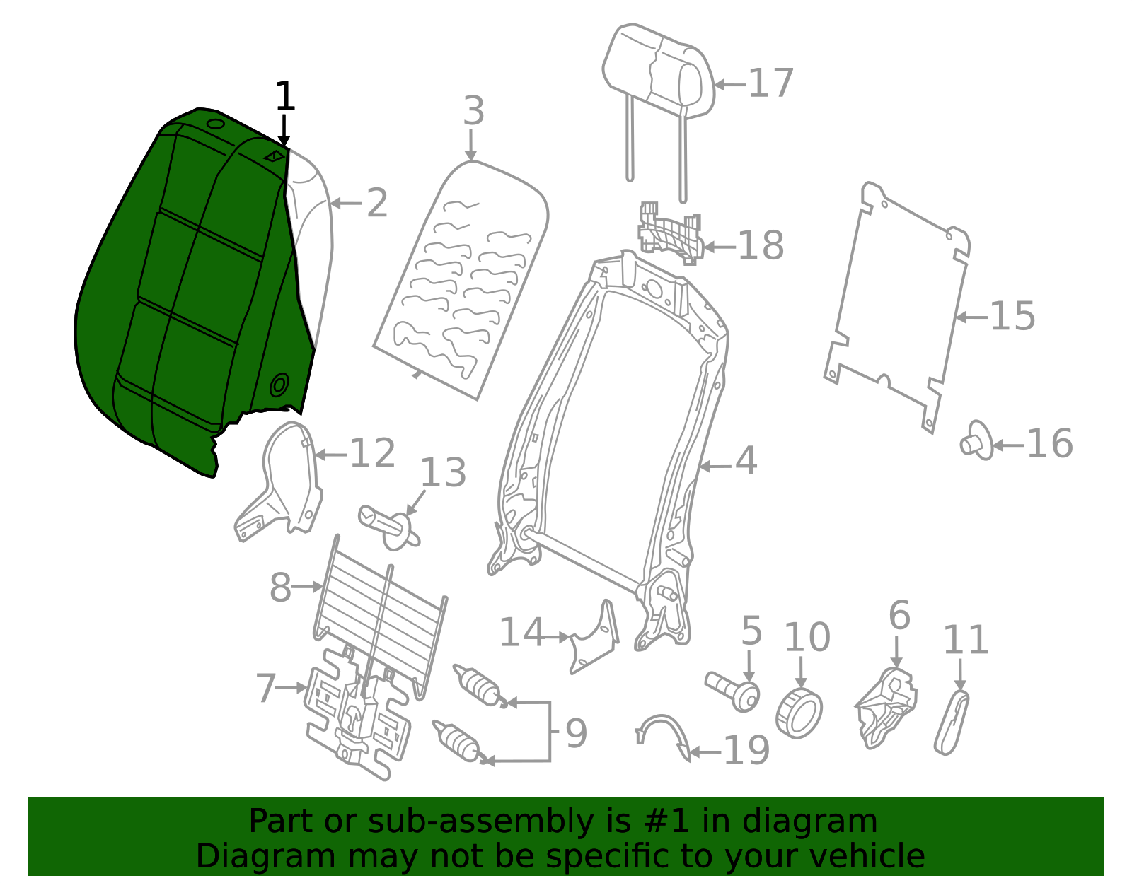 2022-2024 Volkswagen Tiguan Seat Back Cover 5NN-881-805-CG-YNZ | QuirkParts