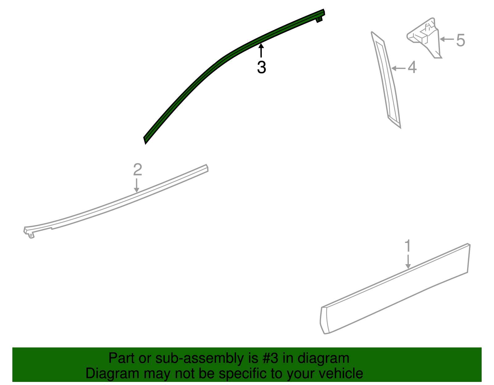 2011-2017 Nissan Quest Window Molding 80282-1JA0C | My Nissan Part