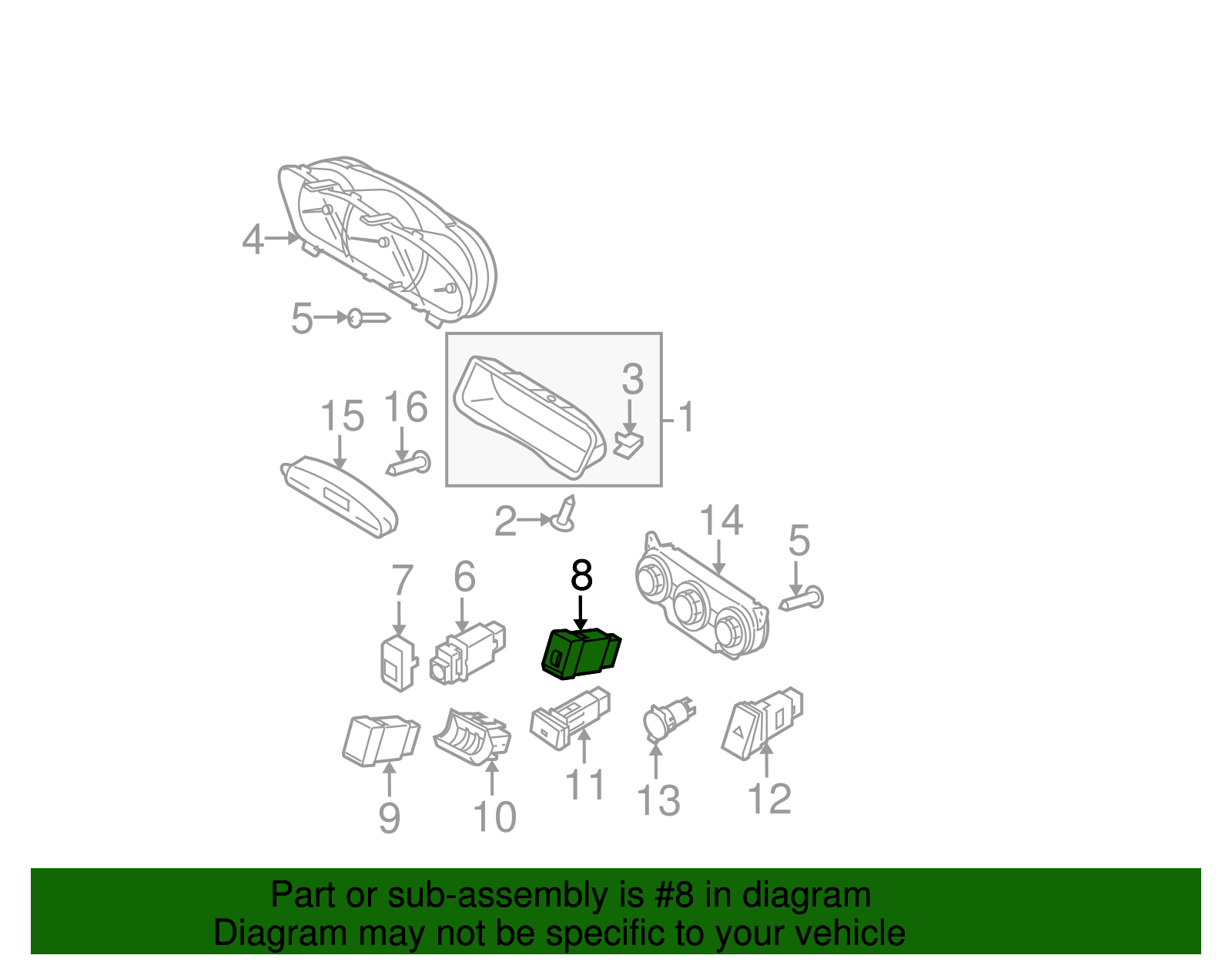 949002f100nm - Kia Instrument Light Rheostat 2004-2006 Kia ...