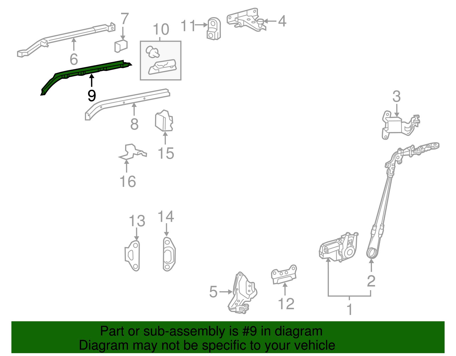 2011-2020 Toyota Sienna Rail Cover 61057-08020 | Toyota Parts Center
