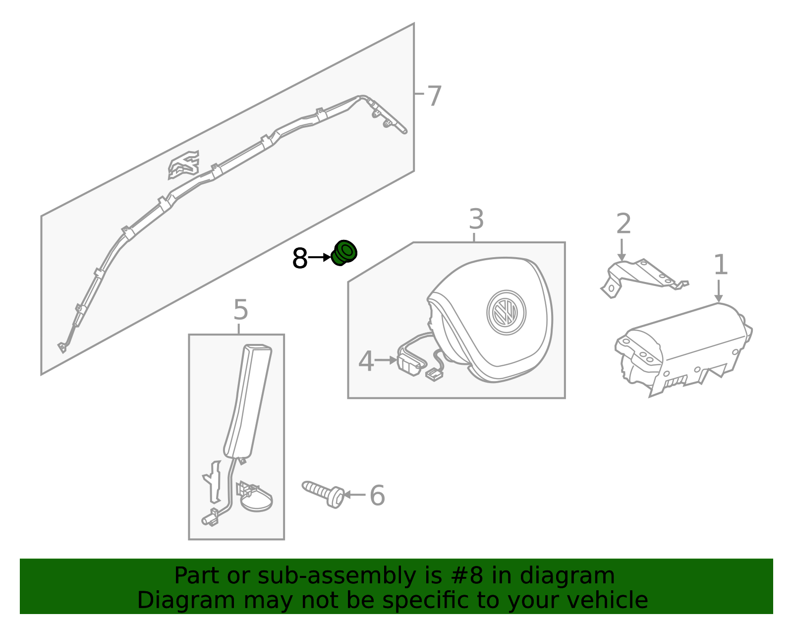 1998-2025 Volkswagen Air Bag Control Module Nut WHT-000-868 | OEM Parts ...