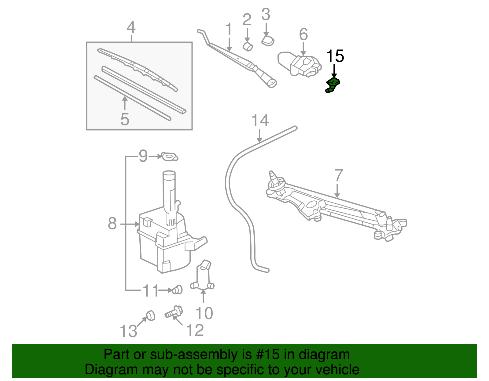 85381-AA050 - 2004-2008 Toyota Solara - Windshield Washer Nozzle (Front ...