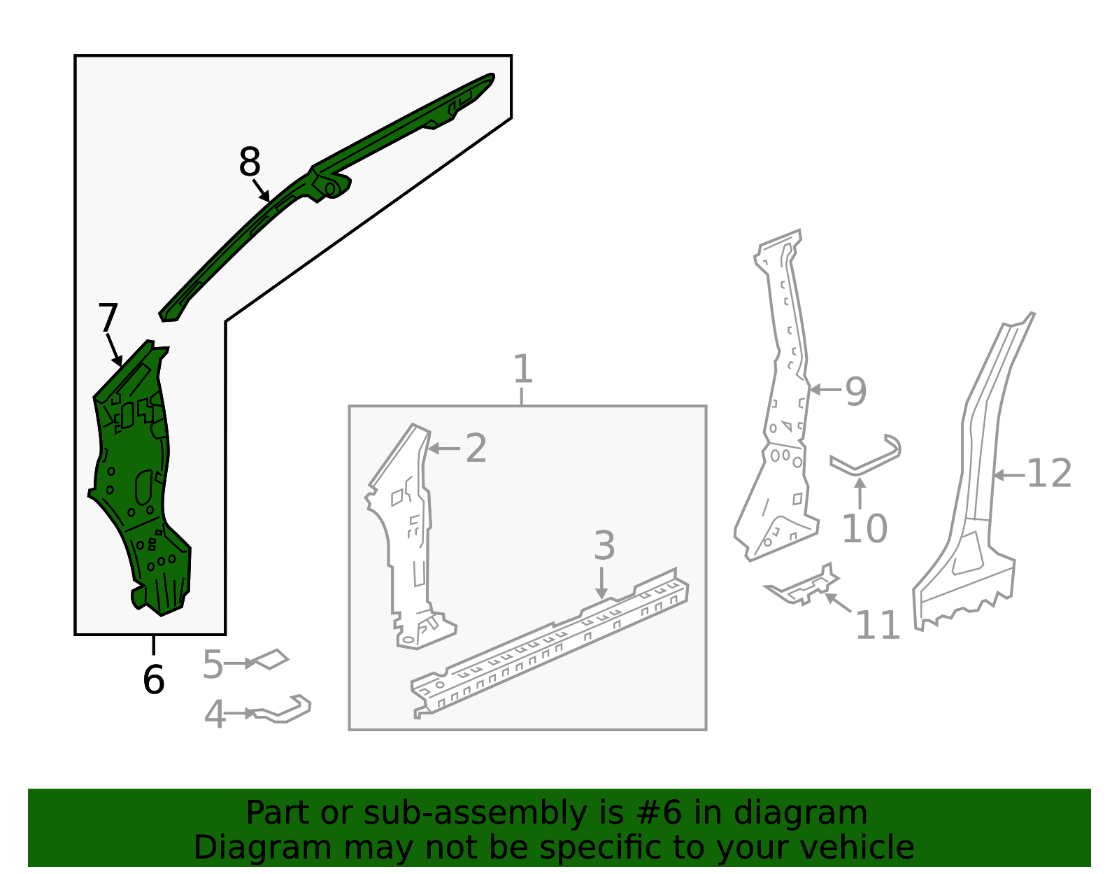 Honda Body A-Pillar Panel - Structural Side Support - Part #64115-T0G ...
