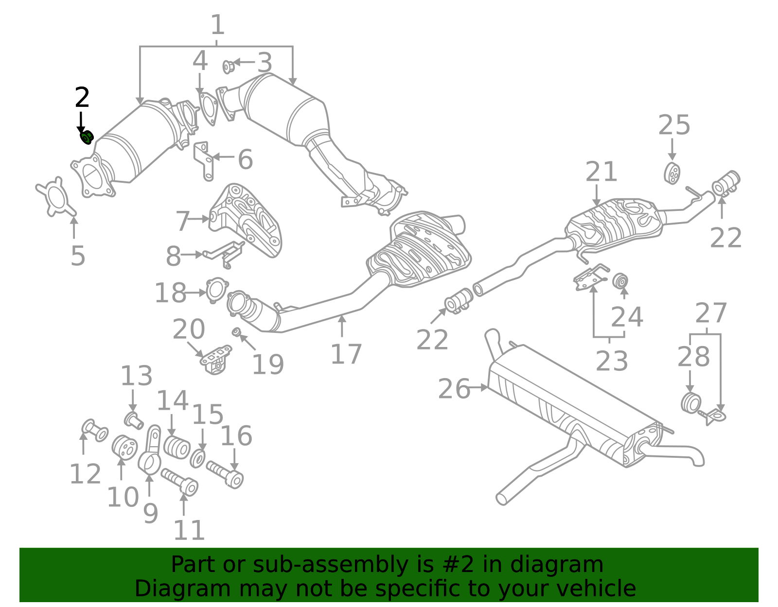 2009-2025 Audi Catalytic Converter Lock Nut WHT-002-514 | Audi USA Parts