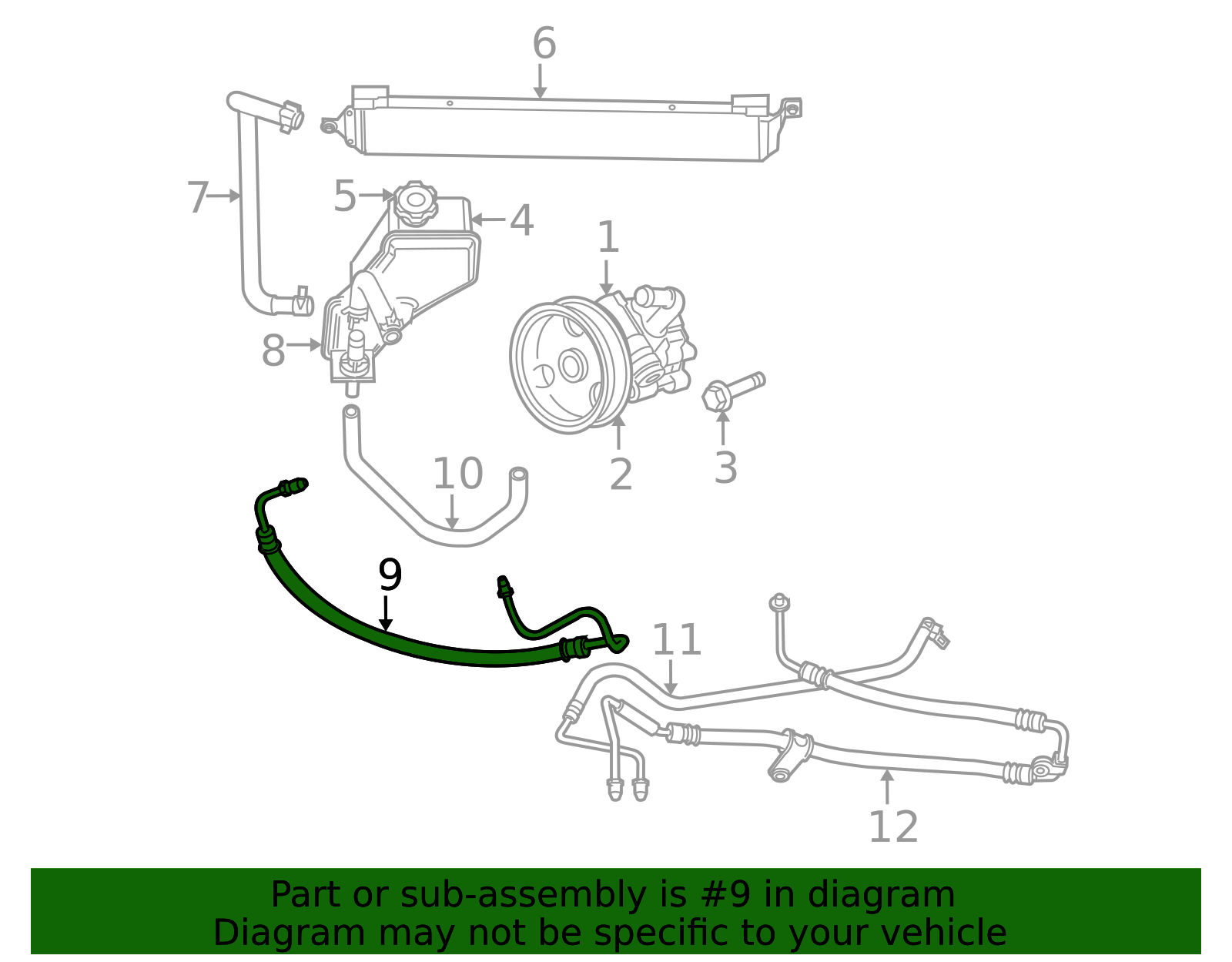 2005-2010 Jeep Power Steering Pressure Hose 52080154AE | Mopar Parts Canada