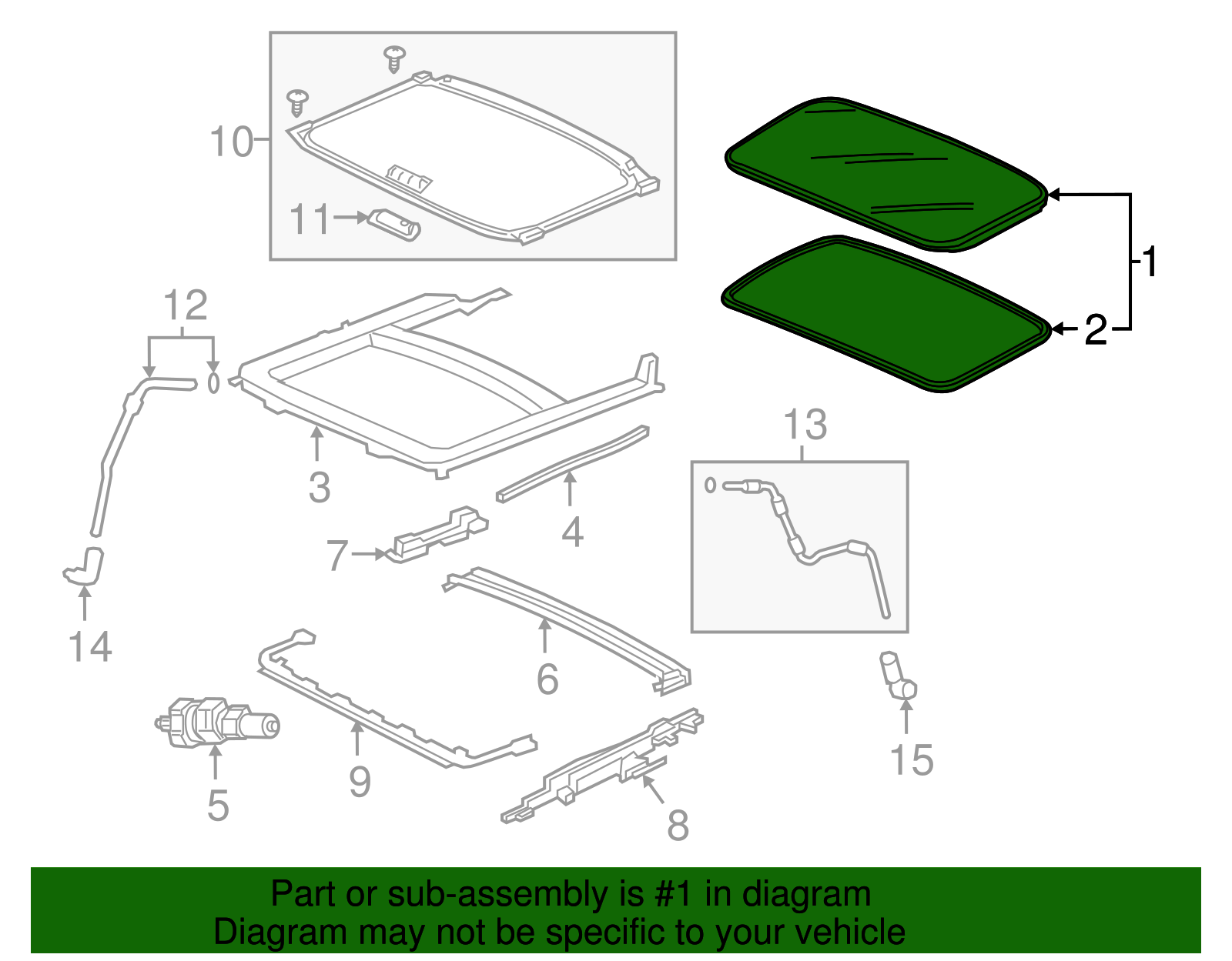 70200-TLA-A03 - 2017-2025 Honda - Sunroof Glass | Honda Parts Cheap