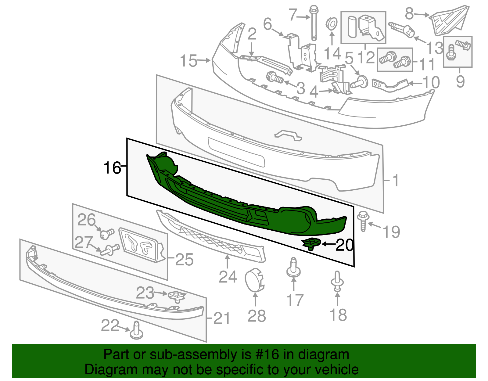 22755087 - Front Air Deflector 2011-2014 GMC | Paradise GM Parts