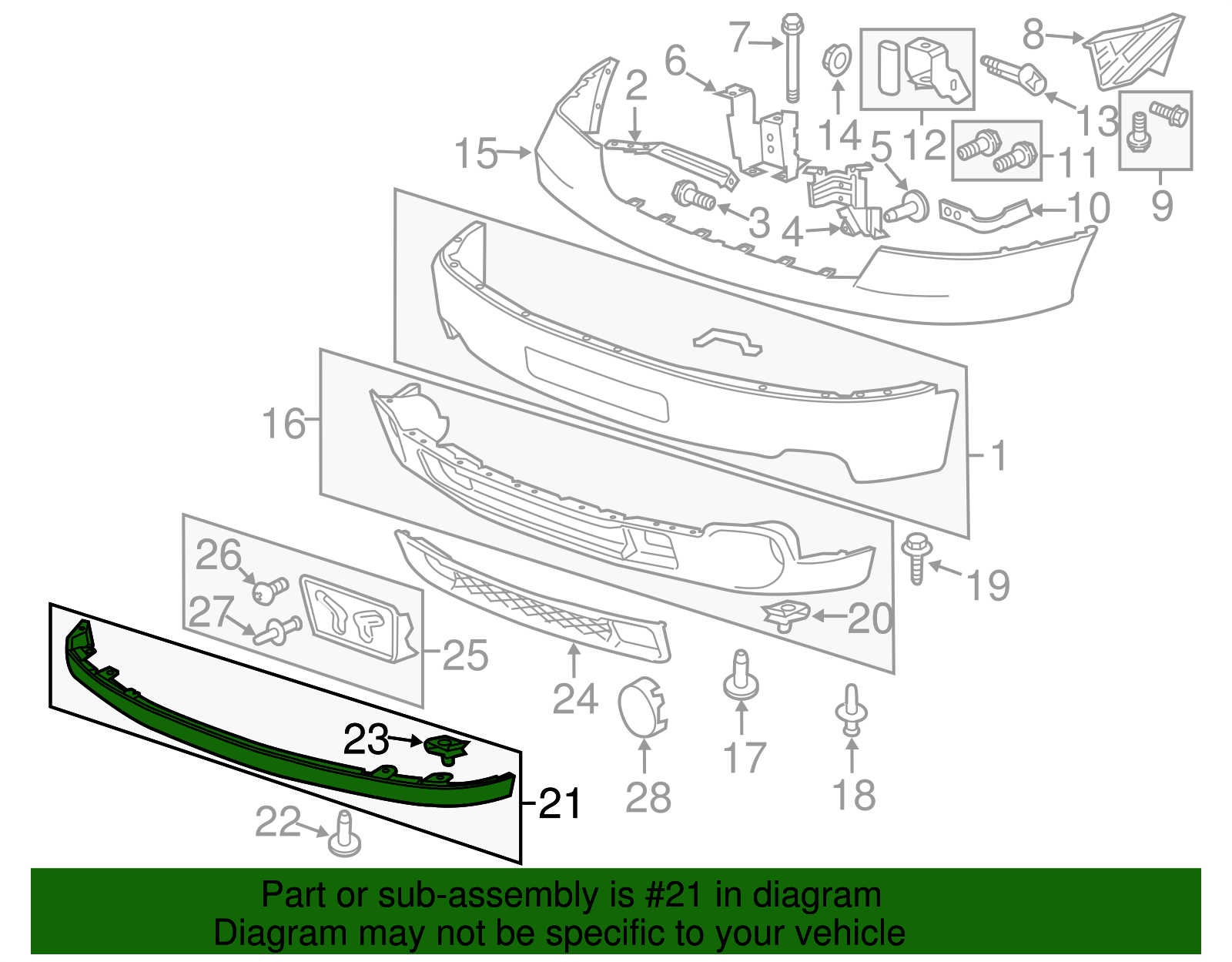 22760505 - Black Front Air Deflector Extension 2011-2014 GMC | GMPartsNow
