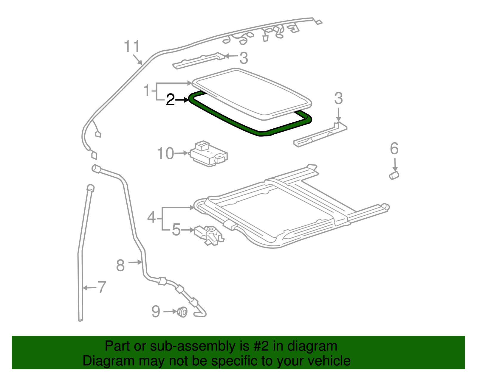 63251-60062 - Sunroof Glass Seal 2001-2007 Toyota Land Cruiser | Longo ...