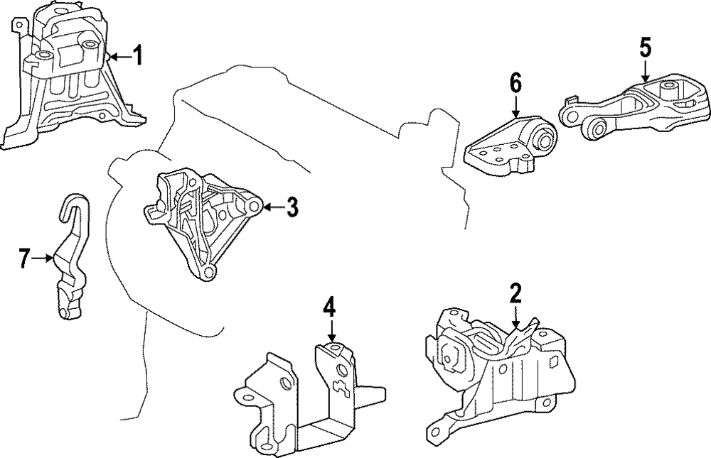 12364-F2070 - Engine Support Rod Bracket 2022-2024 Toyota Corolla Cross ...