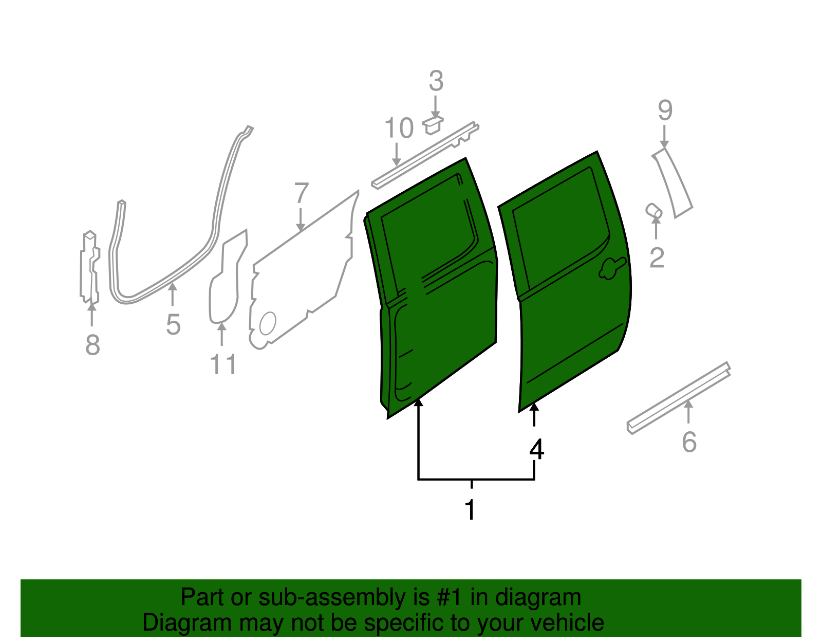 2004-2015 Nissan TITAN Door Shell 82100-ZR30A | Nissan Parts Plus