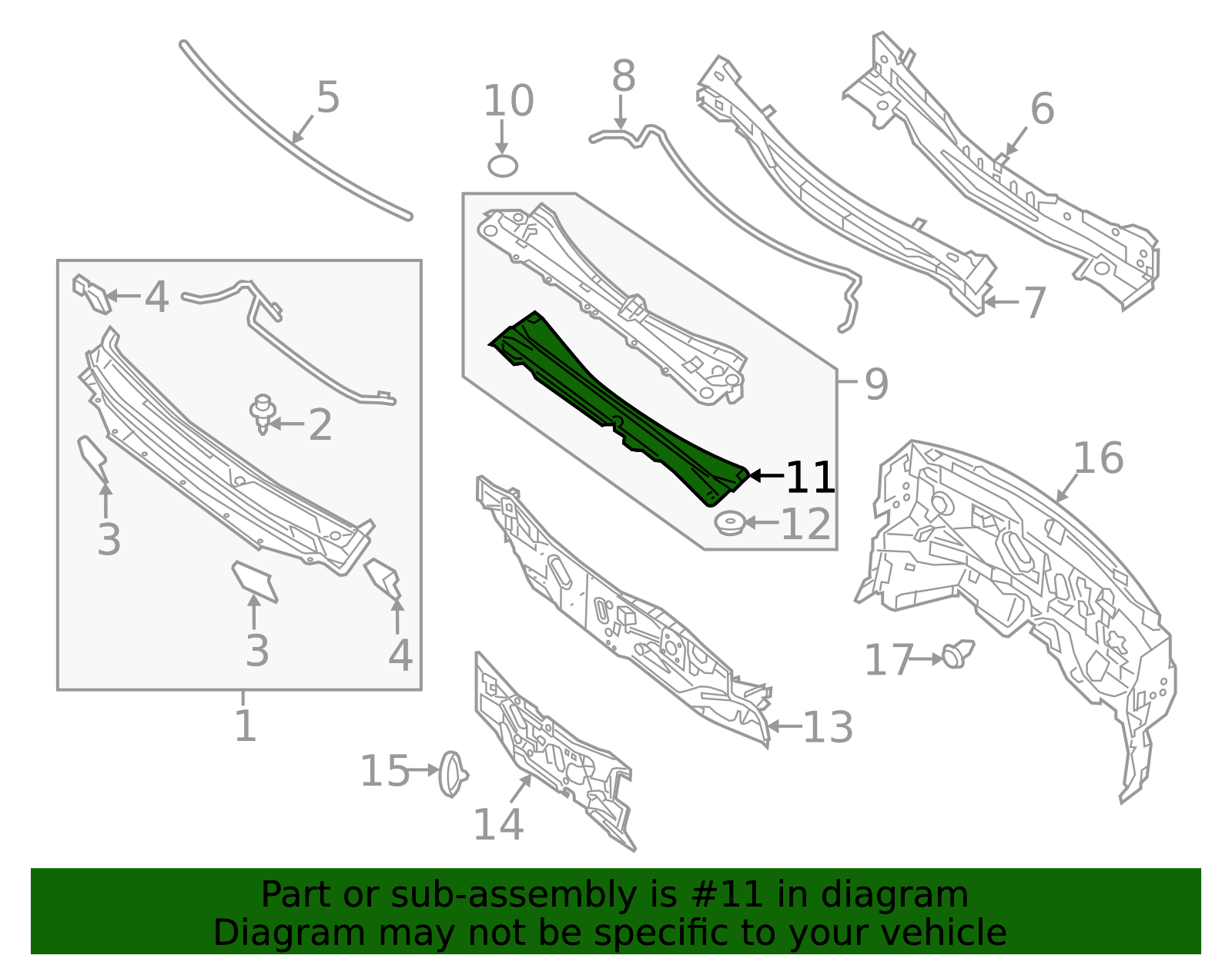 66891-3JA0A - High-Quality Cowl Insulator for 2013-2020 Nissan ...