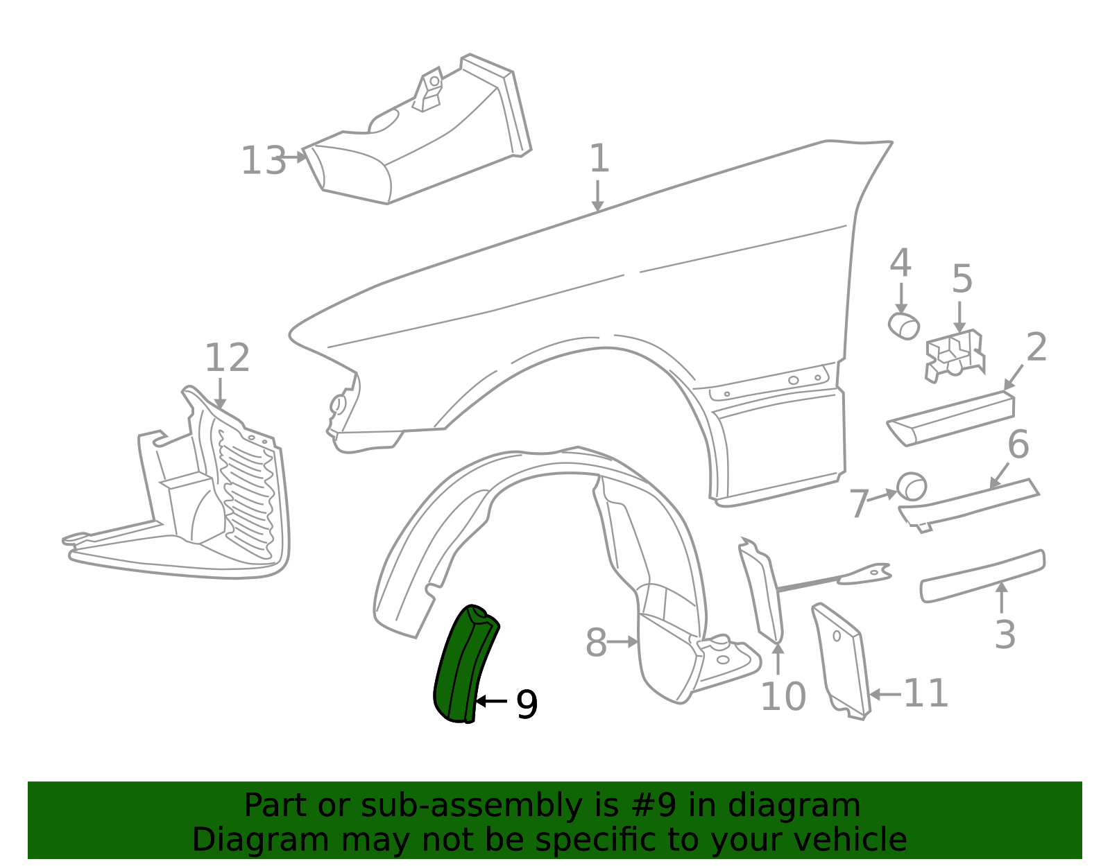 107-884-01-98 - Filler Panel Seal 1984-2002 Mercedes-Benz | Mercedes ...
