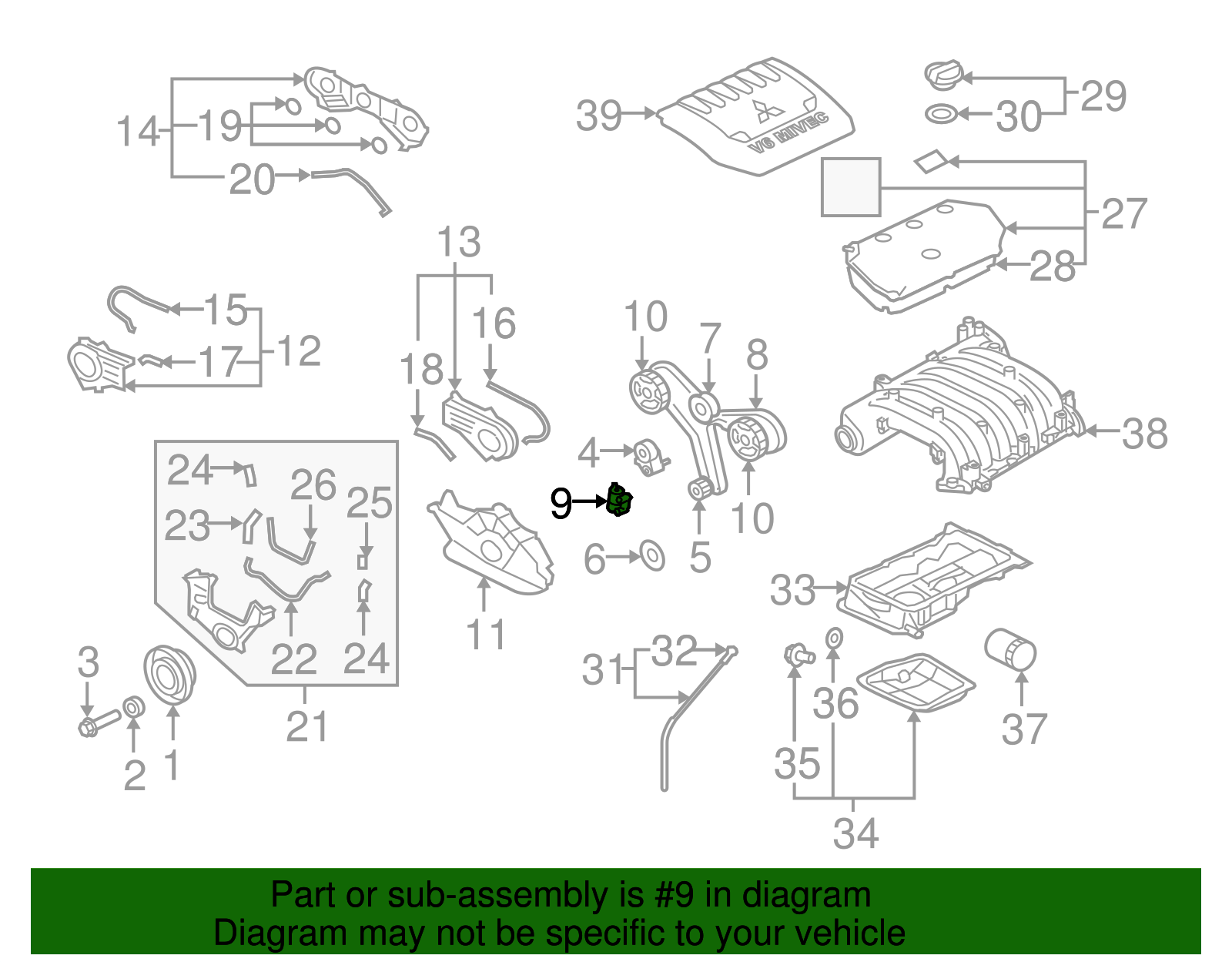 1145A080 - Tensioner 2007-2020 Mitsubishi Outlander | Mitsubishi Direct ...