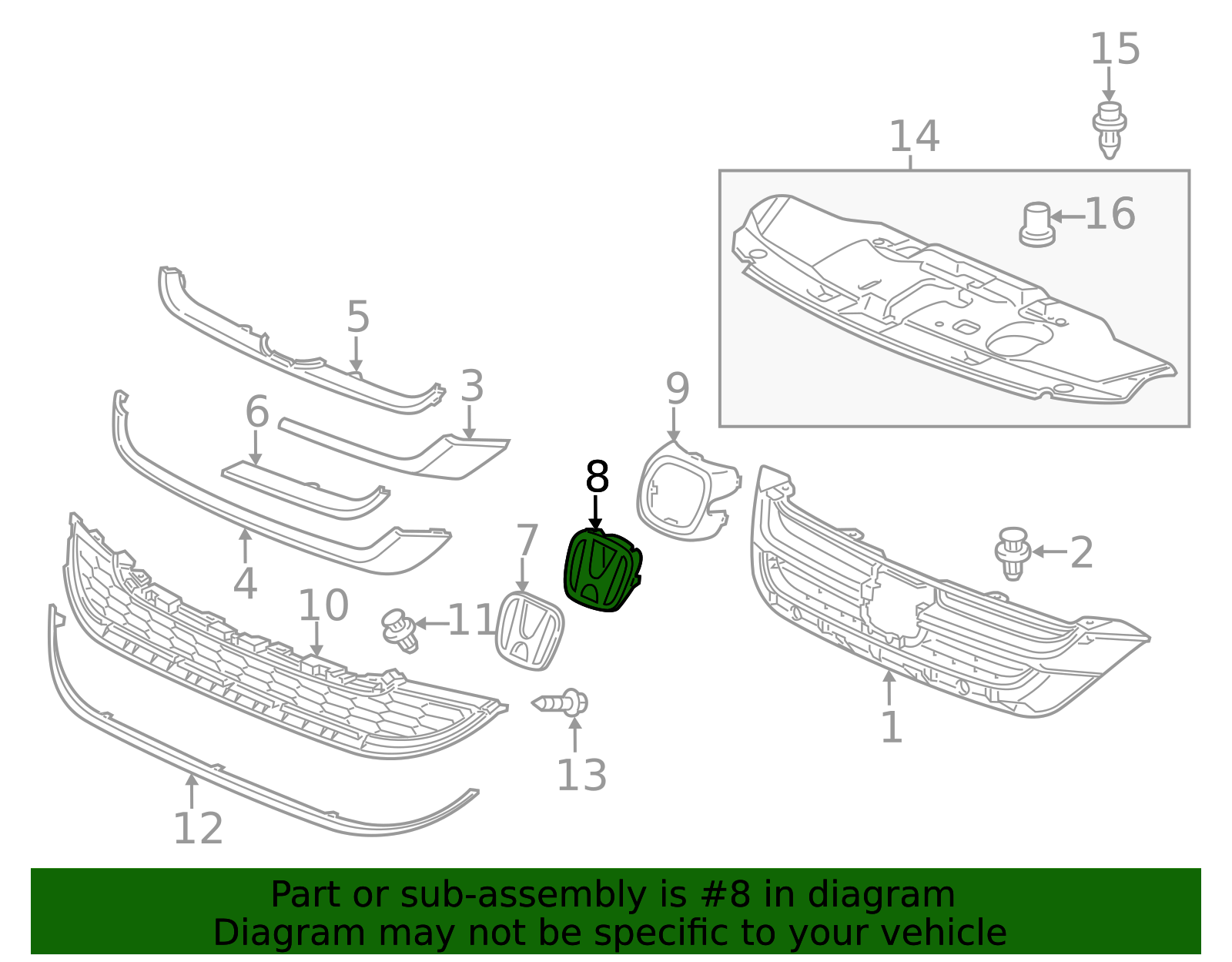 71122-SXS-A01 - High-Quality Grille Emblem Bracket for 2010-2011 Honda ...
