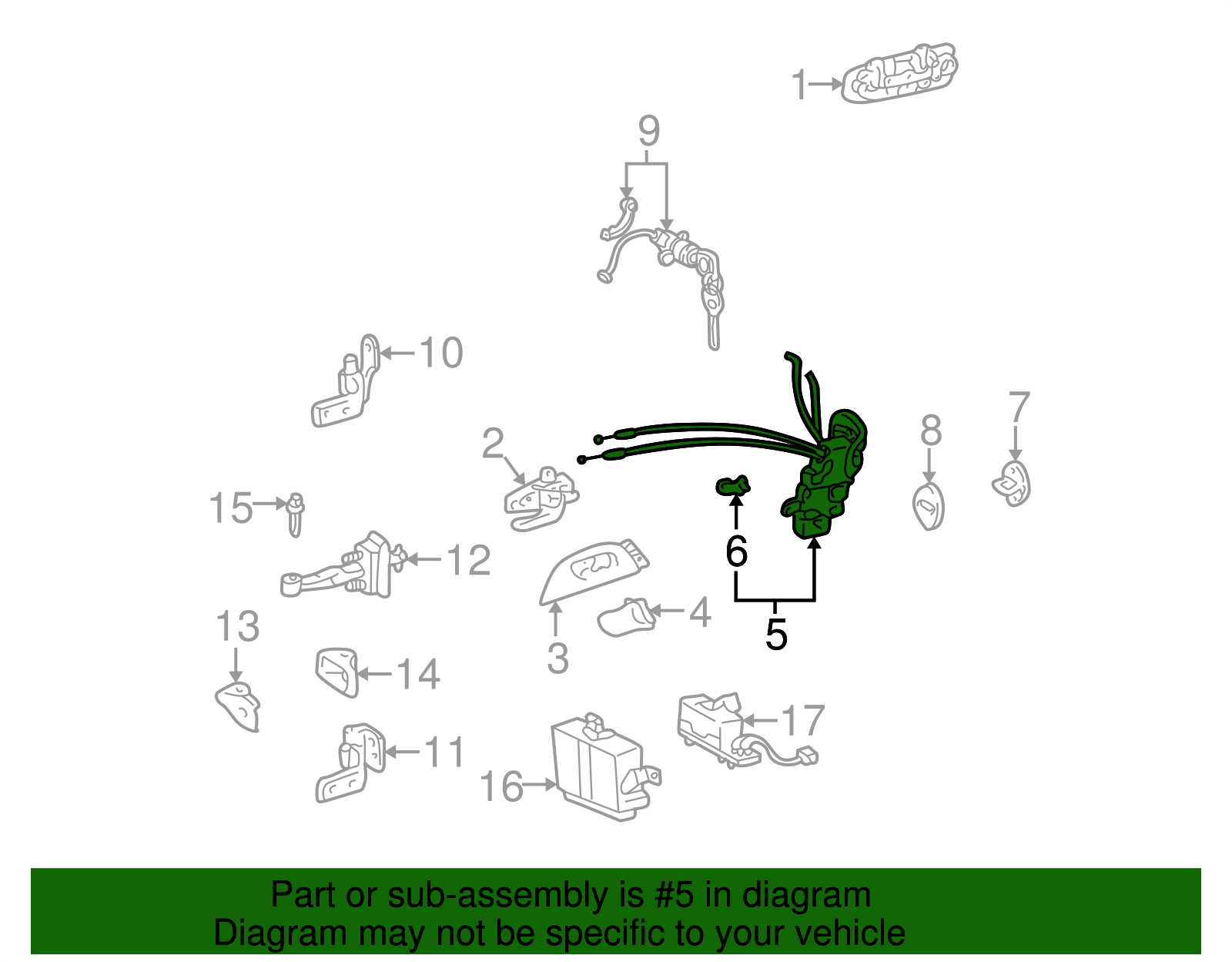 1998-2002 Lexus Lock Assembly 69030-30880 | OEM Parts Online