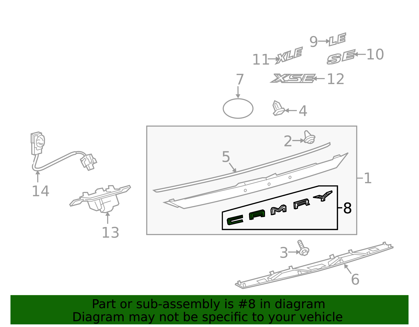 75442-06290 - Deck Lid Emblem 2018-2024 Toyota Camry | Longo Toyota Parts
