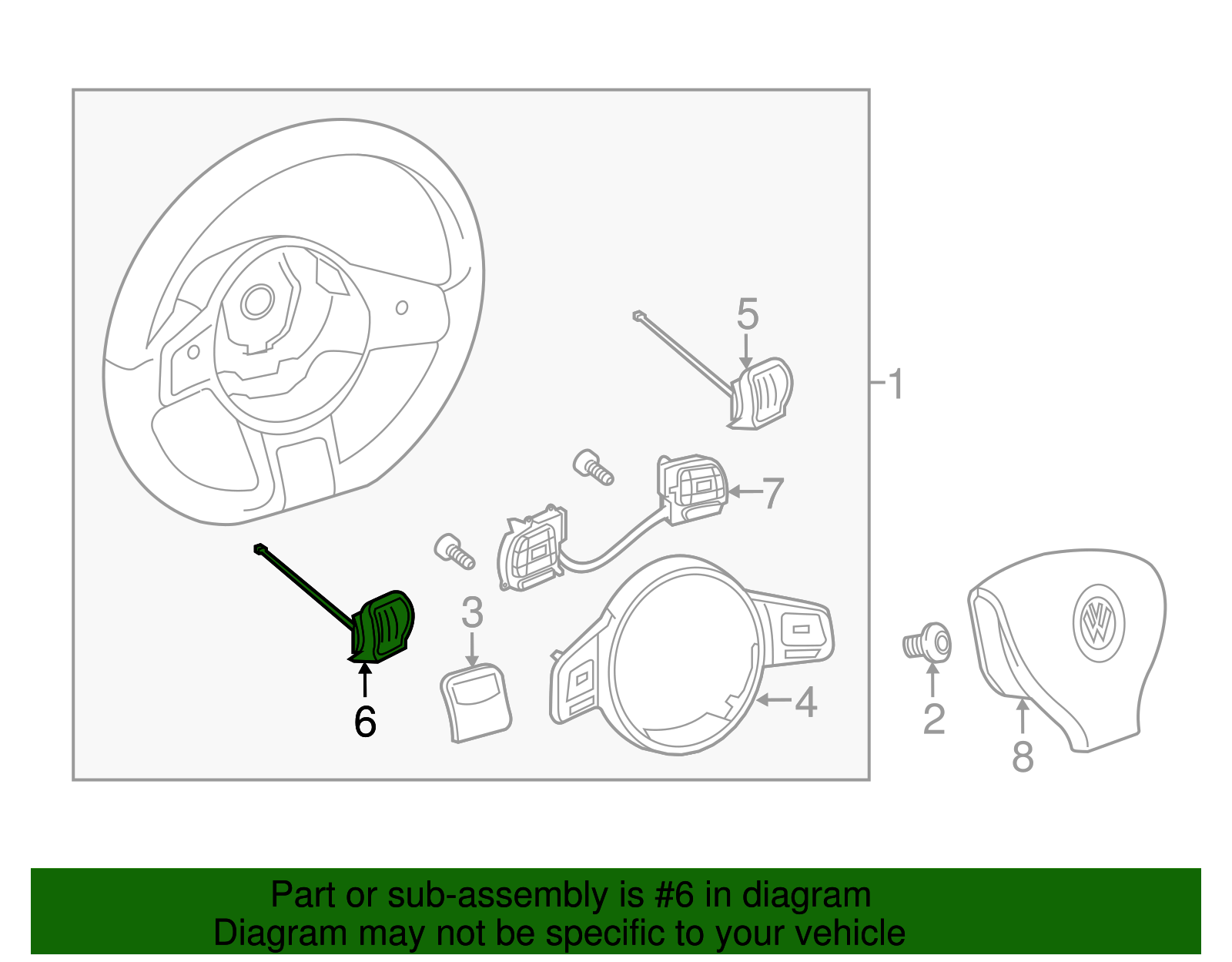 5C0-951-527 - Shift Paddle 2012-2019 Volkswagen Beetle | Wolfsburg ...