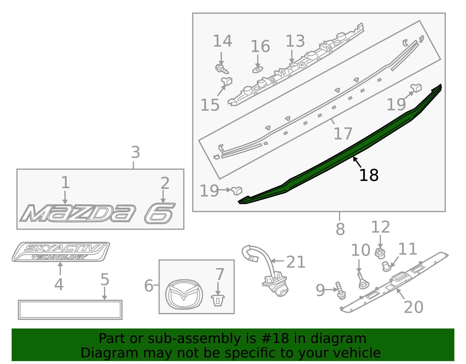 GBEF-50-852 - High-Quality Outer Molding for 2018-2021 Mazda 6 ...
