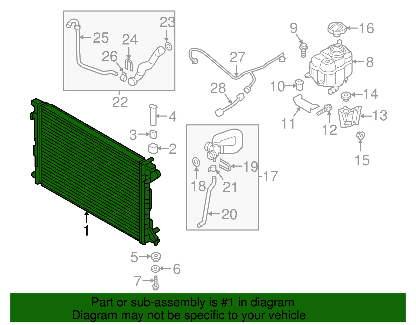 2017-2024 Audi Q7 Auxiliary Radiator 4M0-121-212-D | Audi USA Parts