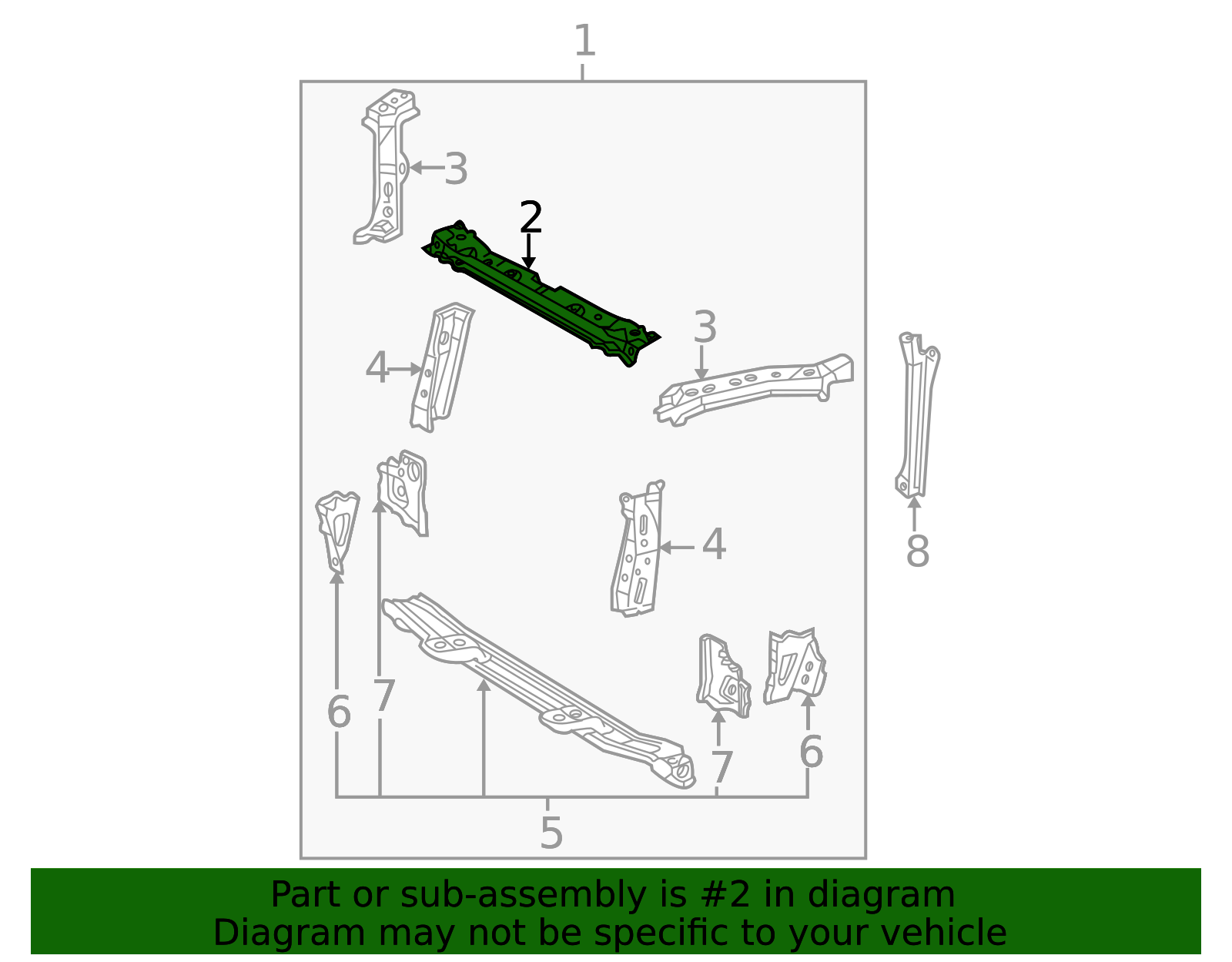 2001-2005 Toyota RAV4 | Upper Tie Bar | 53216-42030 | OEM Vehicle Parts