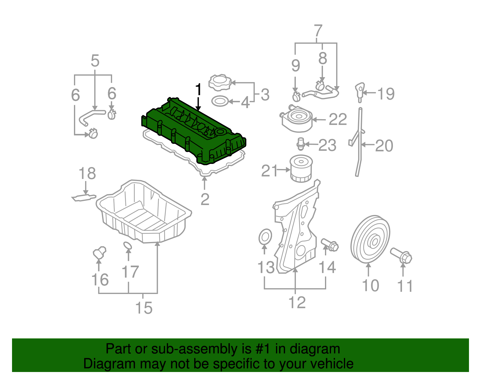 Genuine Valve Cover for 2009-2012 Hyundai | Part# 22400-2G600 | Hyundai ...