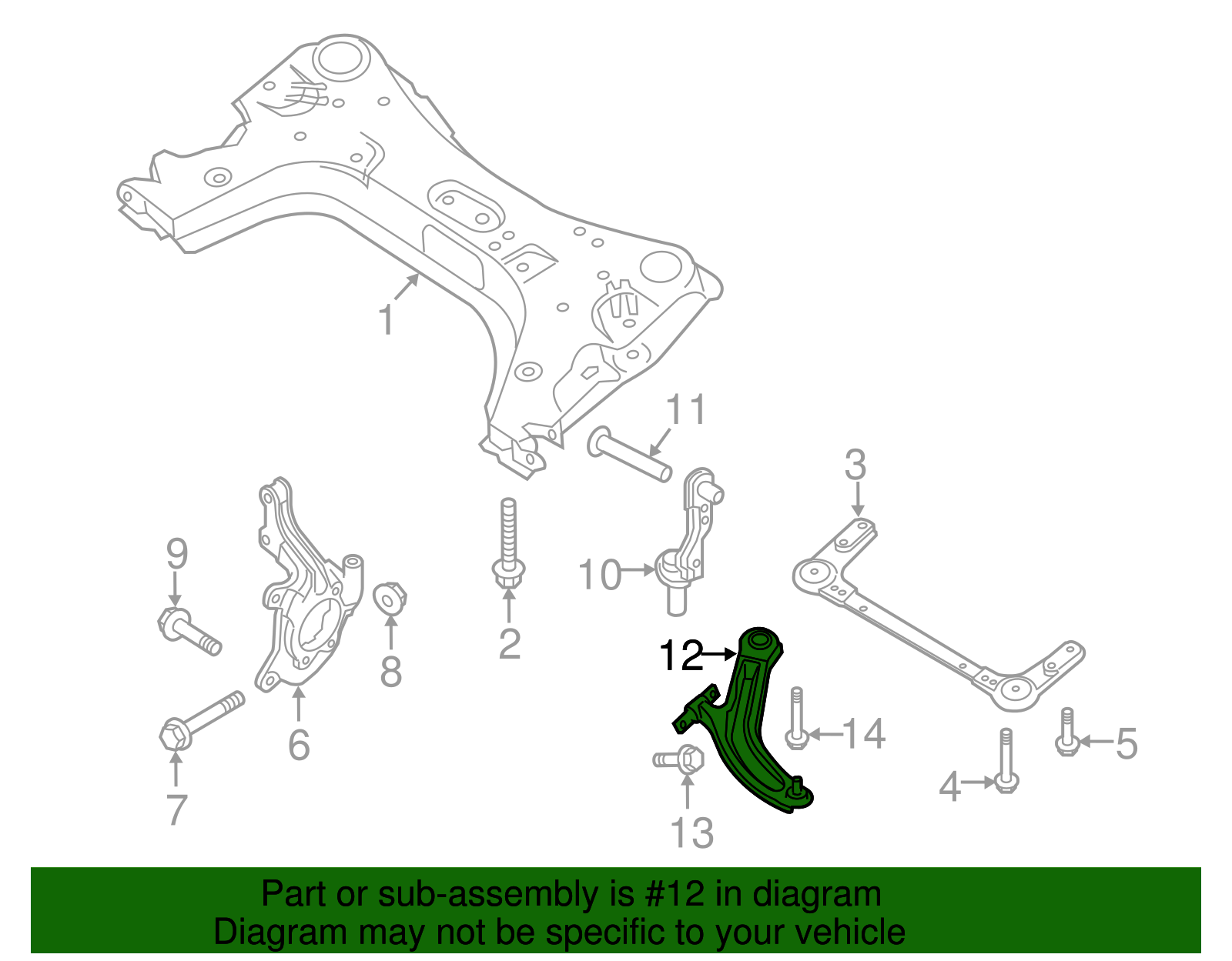 2013-2021 Nissan Lower Control Arm 54500-9AM1B | OEM Parts Online