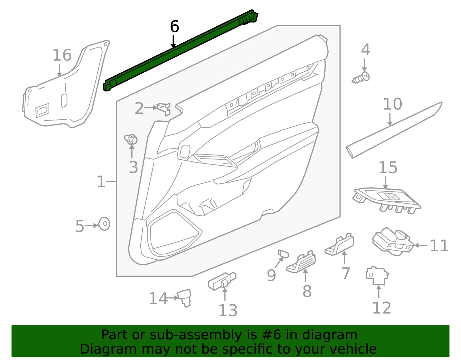 72335-TVA-A01 - Weatherstrip R Front Door (Inner) - 2018-2020 Honda ...
