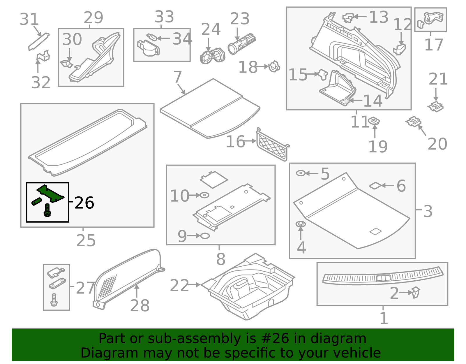 4G8-898-083-A - Audi Tonneau Cover Hardware Kit 2012-2018 Audi ...