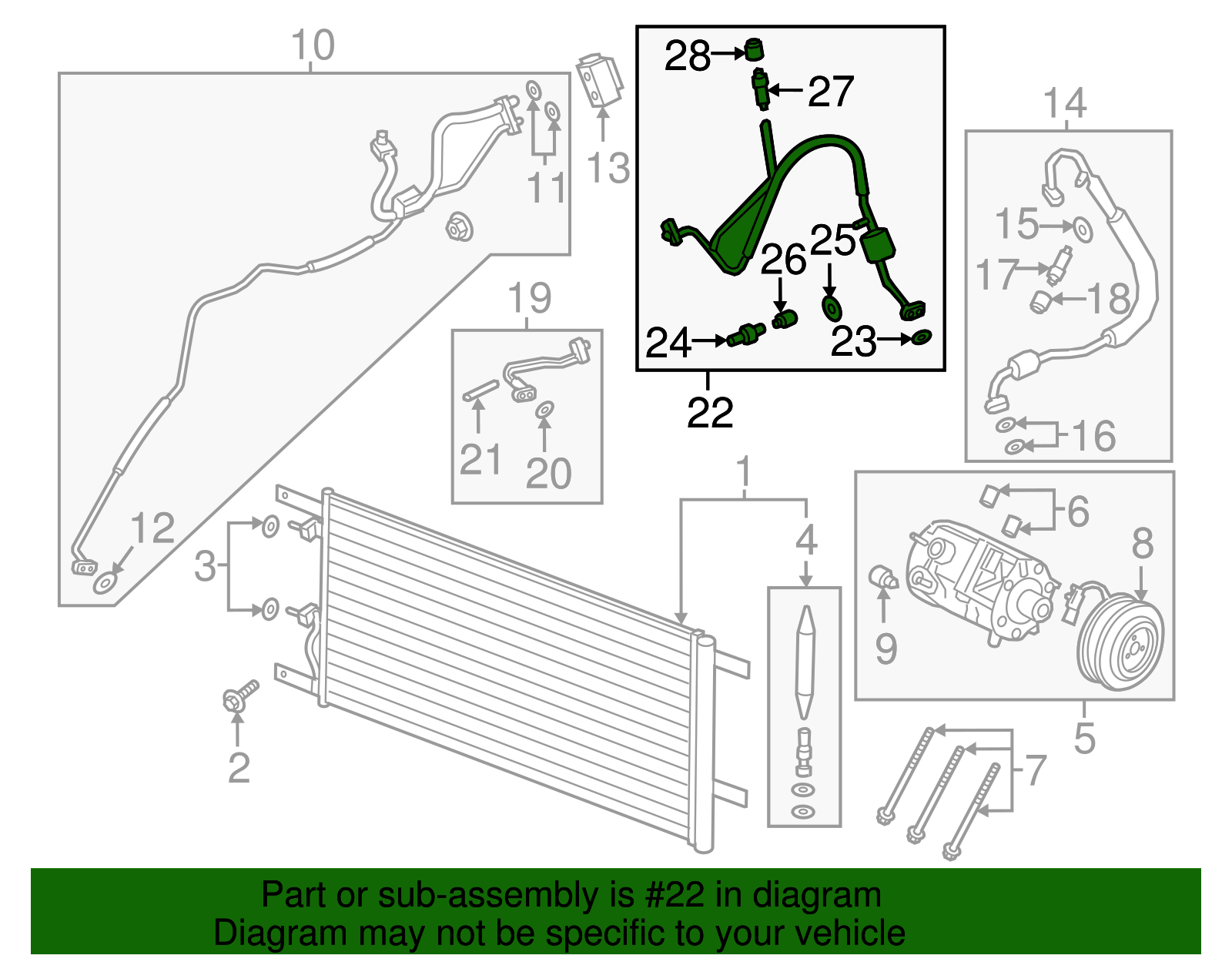 HC3Z-19972-AE - A/C Refrigerant Discharge Hose - 2017-2020 Ford | Lasco ...