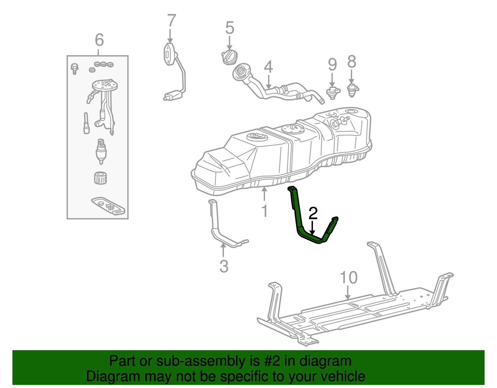 F75Z-9054-GA - 1997-2004 Ford - Fuel Tank Strap | Dealer Auto Parts