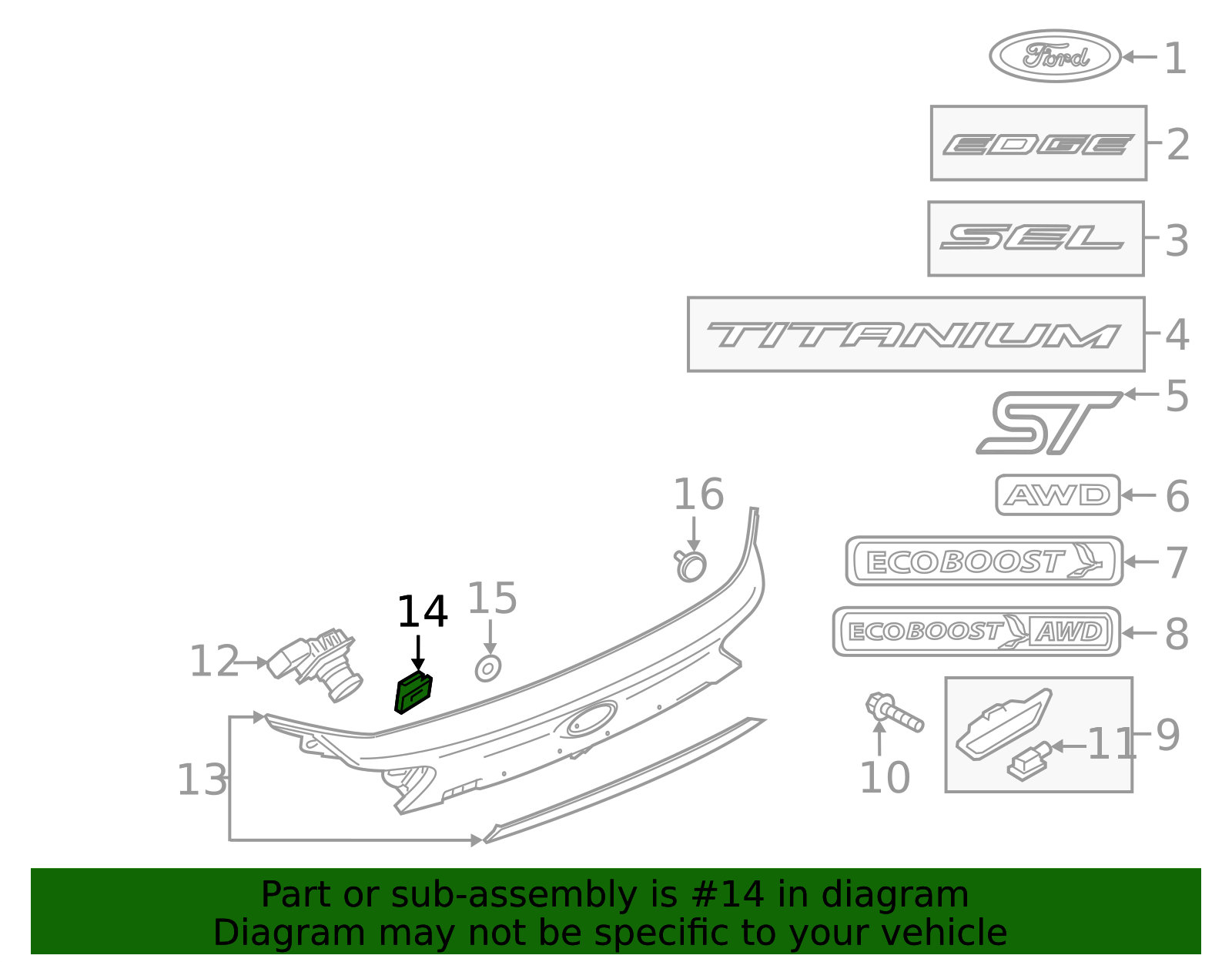 Genuine OEM Ford Part - Center Molding Clip W716237-S300 | Genuine OEM ...