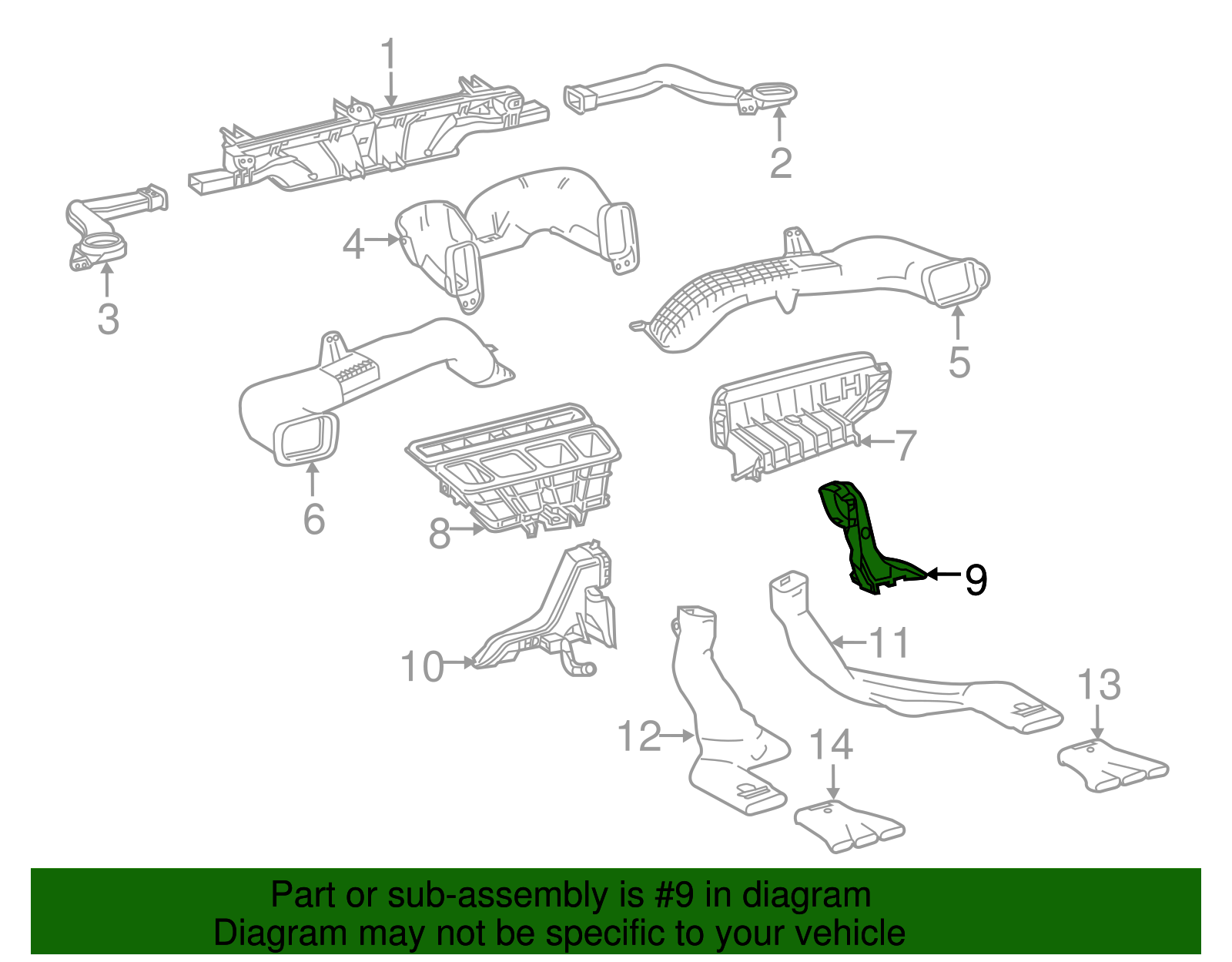 2005-2019 Toyota Side Duct 87201-07100 | Toyota Parts Center